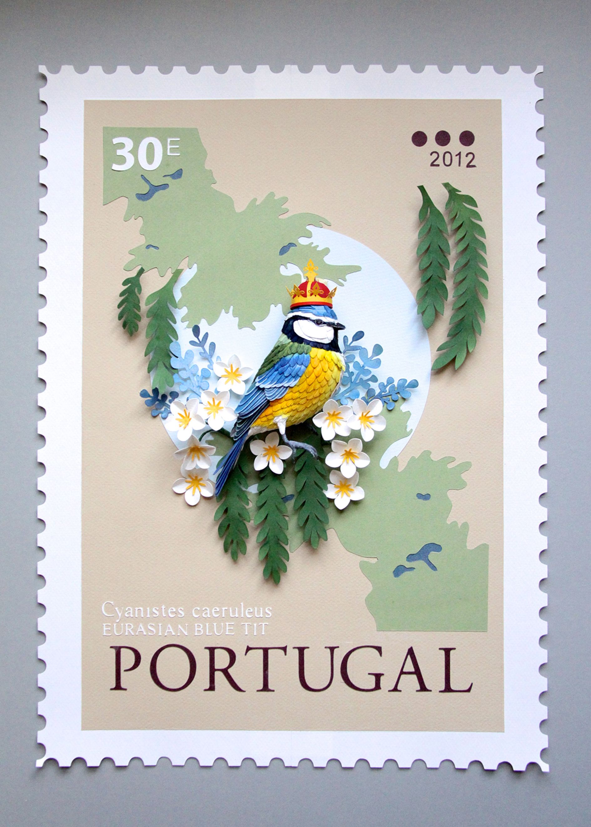 Bird Stamps: Intricate paper-cut artworks of birds that seem to leap ...