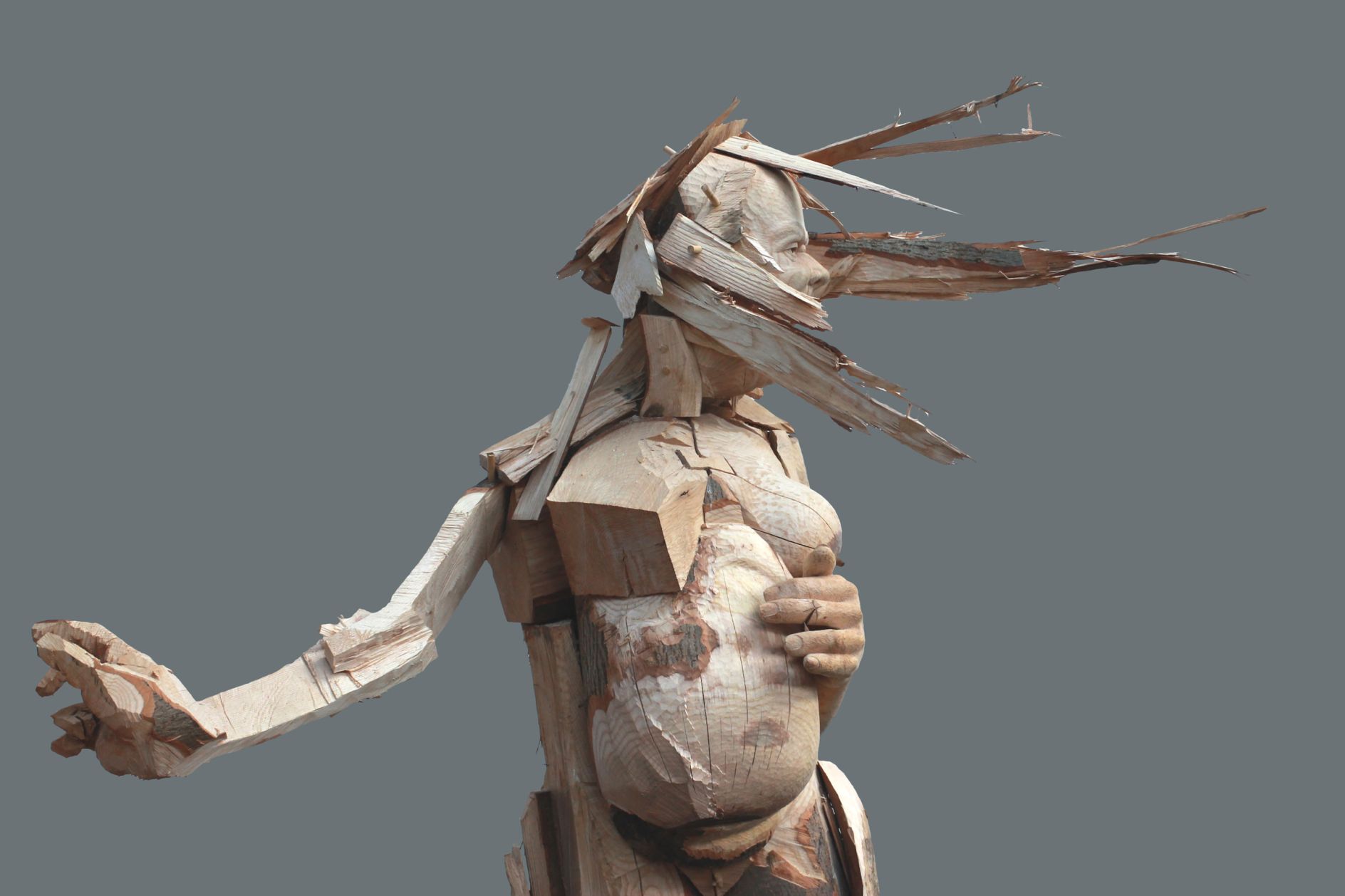 British sculptor Jamie Frost brings wood to life in new powerful ...