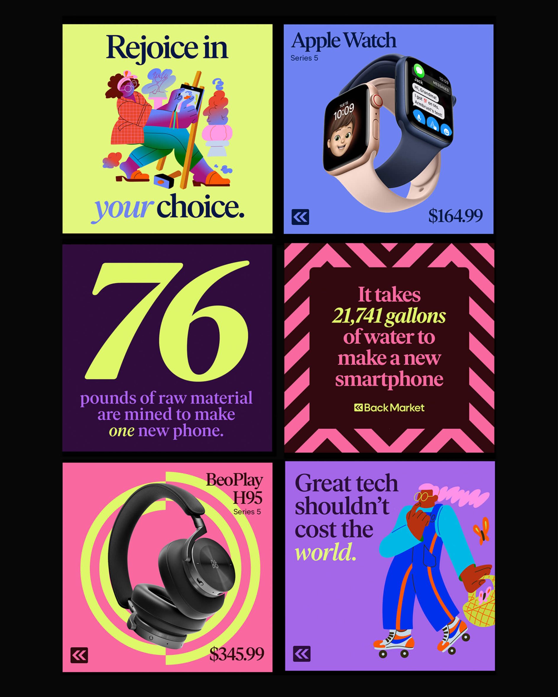 Visual identity for refurb site Back Market channels its passion for ...