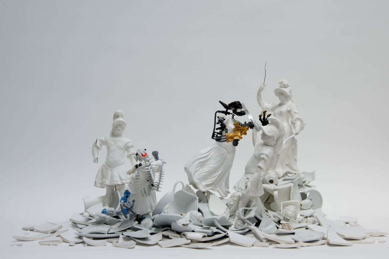 War & Pieces: Sculpture of thousands of fragments of porcelain depict a ...