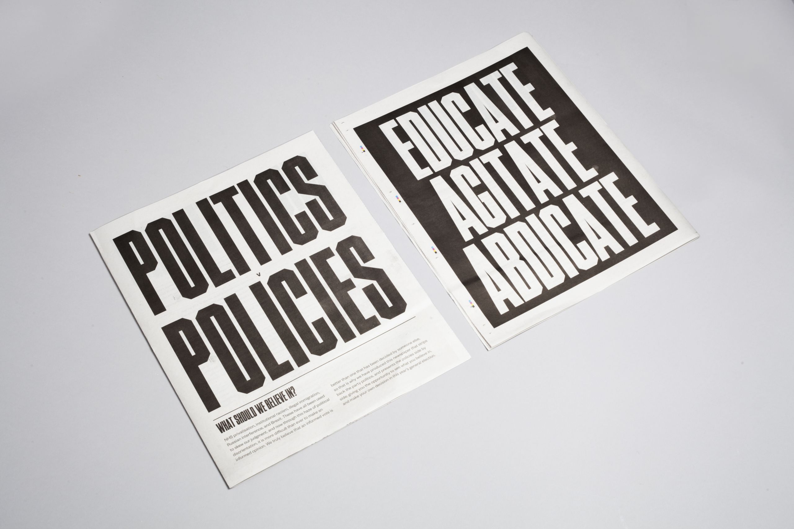 Two designers create a 'non-biased newspaper' to compare the policies ...