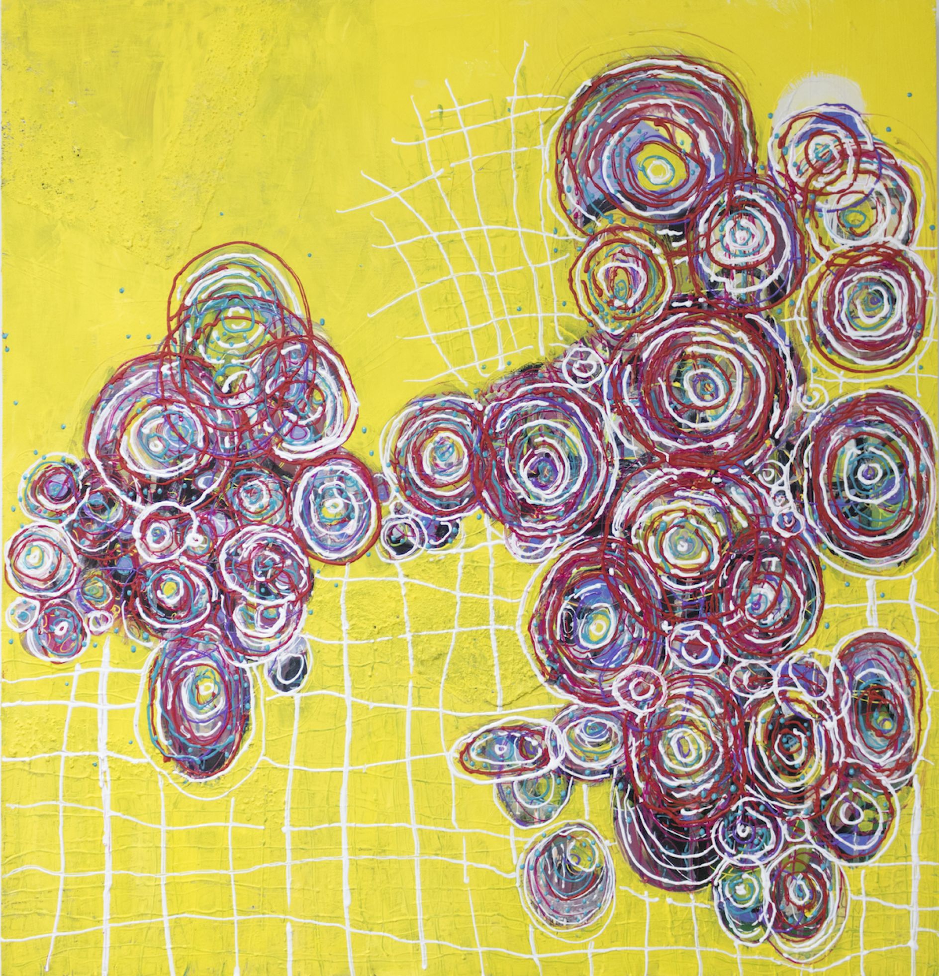 Colourful 2D works inspired by underlying rhythms and patterns of ...