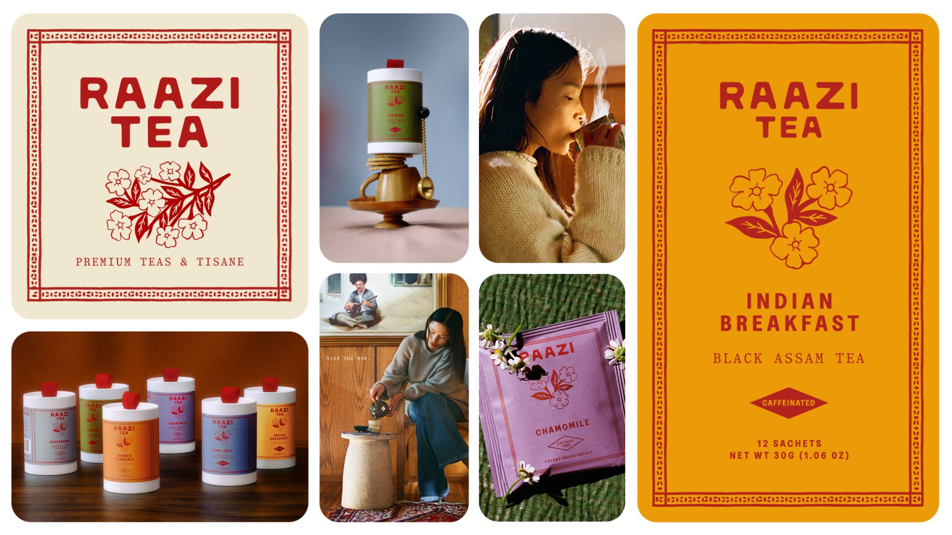 Raazi Tea aims to 'Slow the Now' with identity by Wedge | Creative Boom