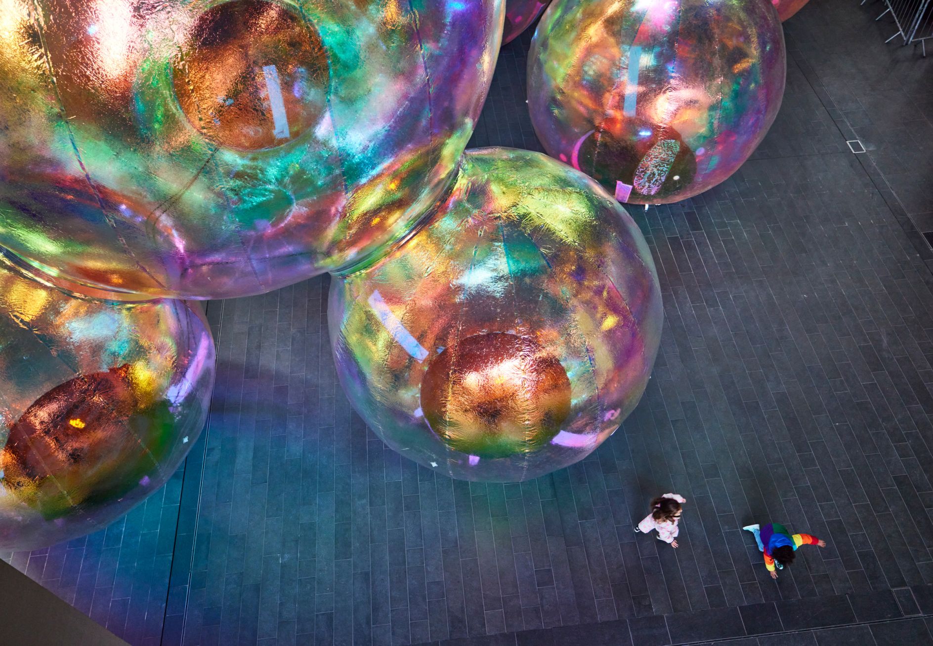 Giant colour-changing bubbles take over The Cheesegrater in London to ...