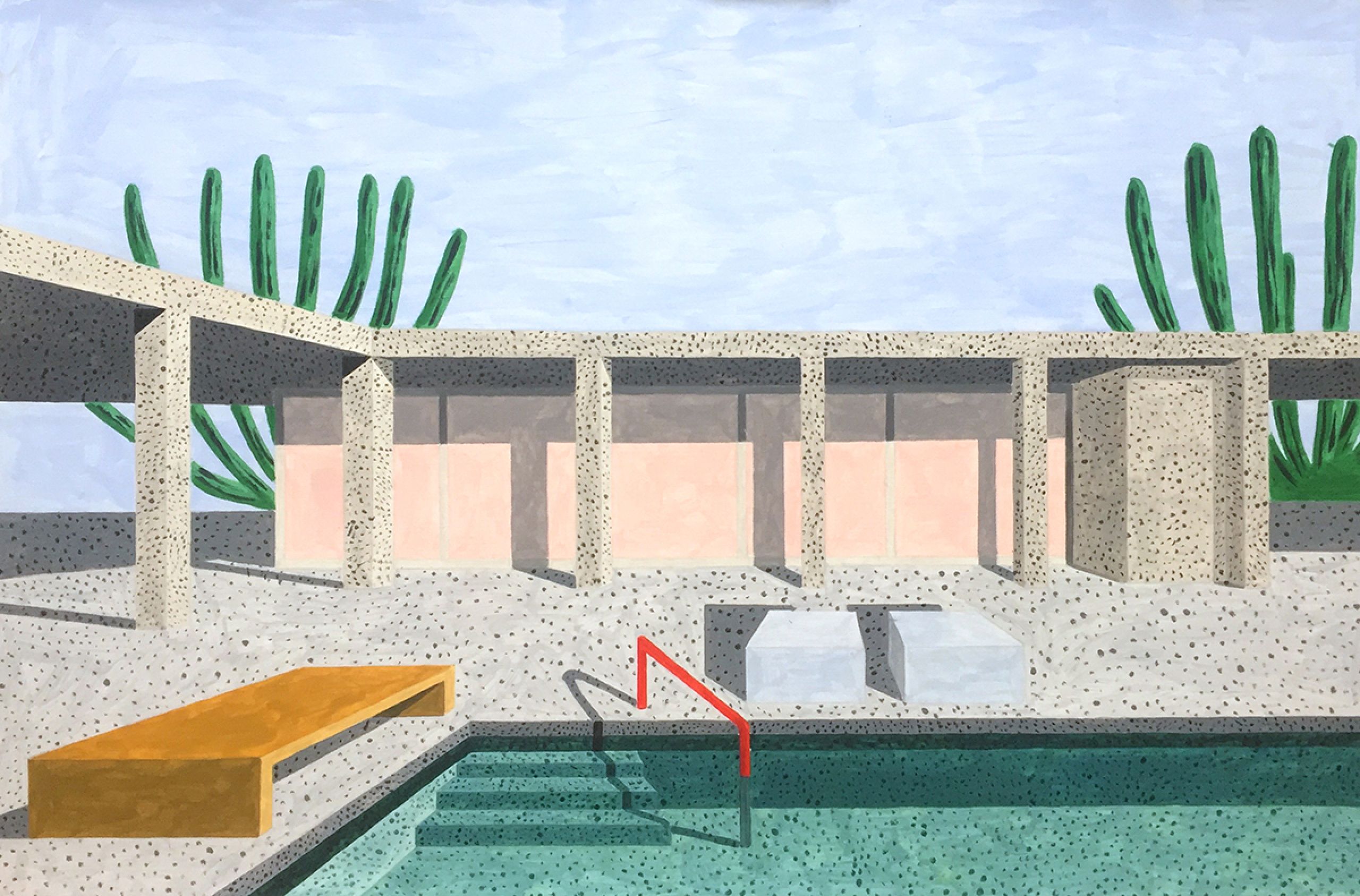 Ana Popescu's vibrant illustrations inspired by Palm Springs villas ...