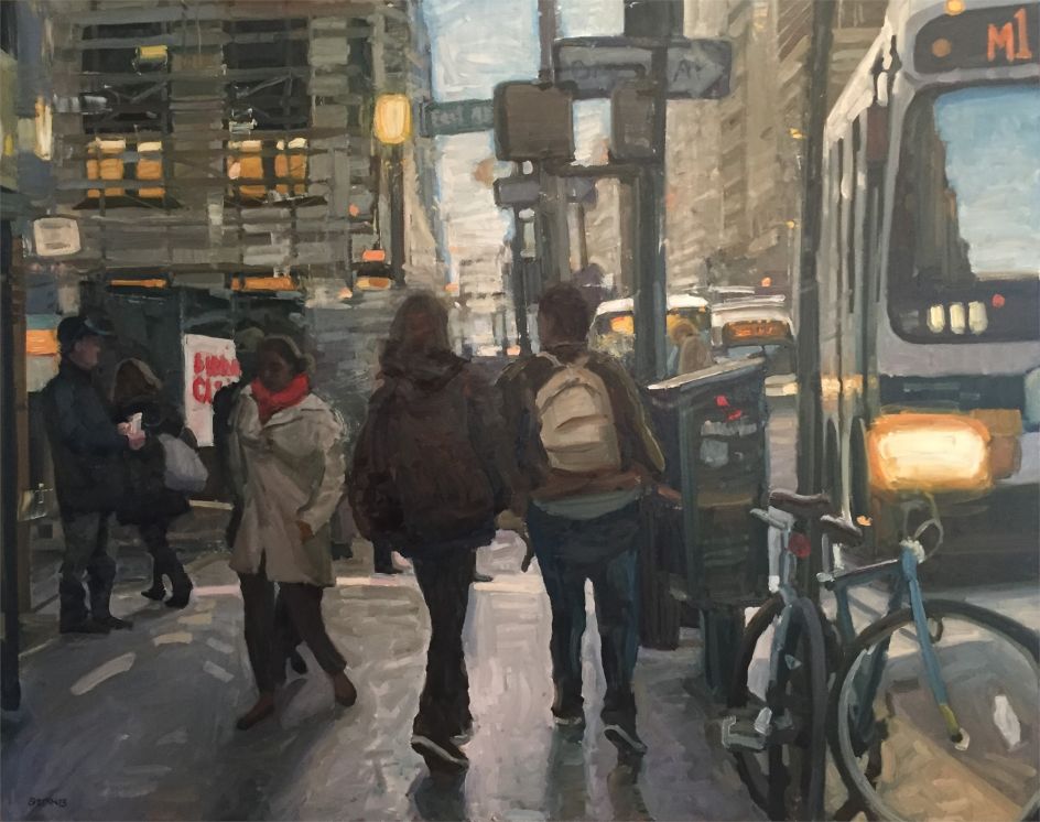 Jim Beckner captures the buzz of city life through his energetic oil ...