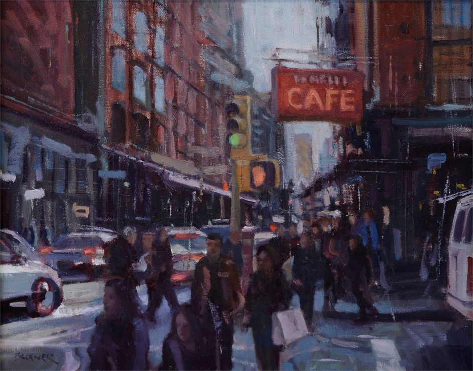 Jim Beckner captures the buzz of city life through his energetic oil ...