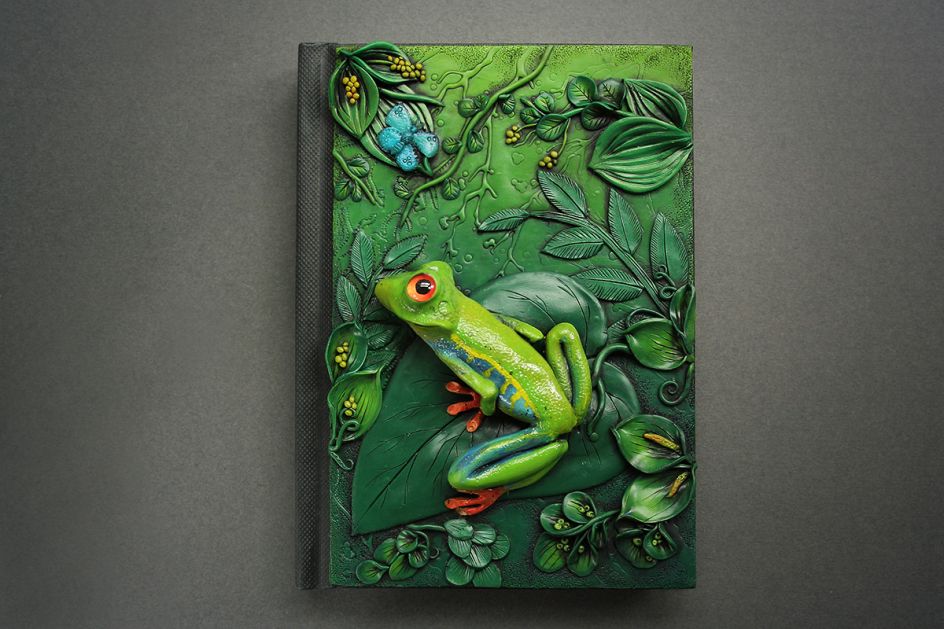 Incredibly detailed journal covers crafted entirely from polymer clay ...