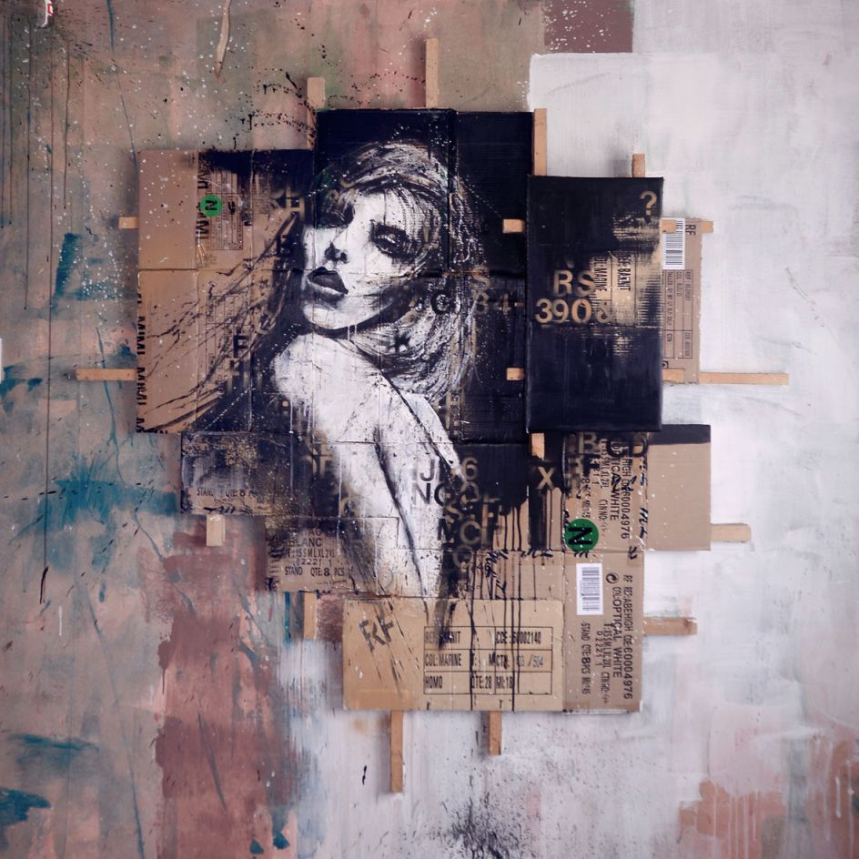 Artist fills a derelict apartment with portraits that pay homage to its ...