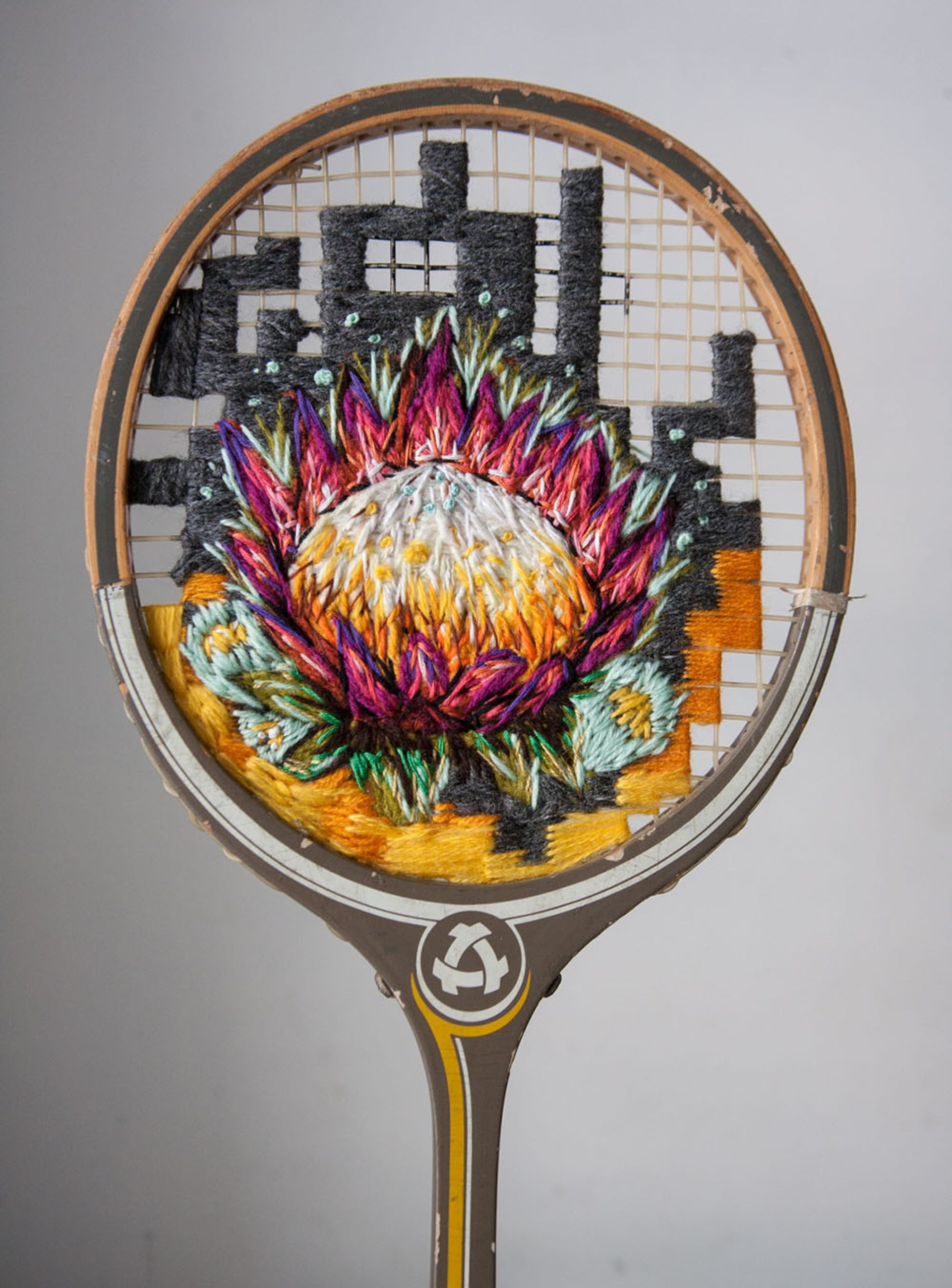 What a Racket: Threaded artworks woven into old badminton rackets ...
