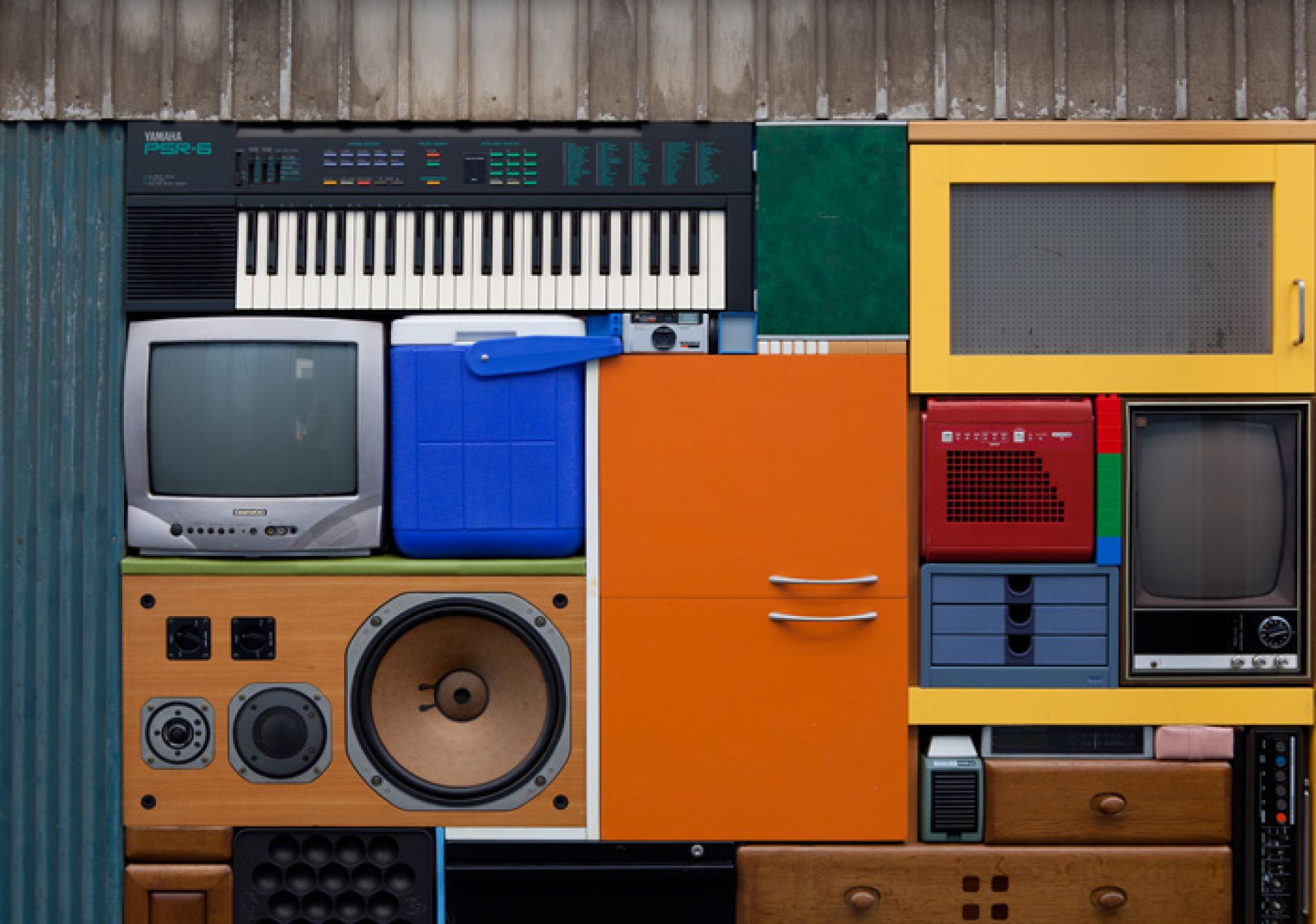 Giant Tetris-inspired stacked sculptures made out of everyday objects ...
