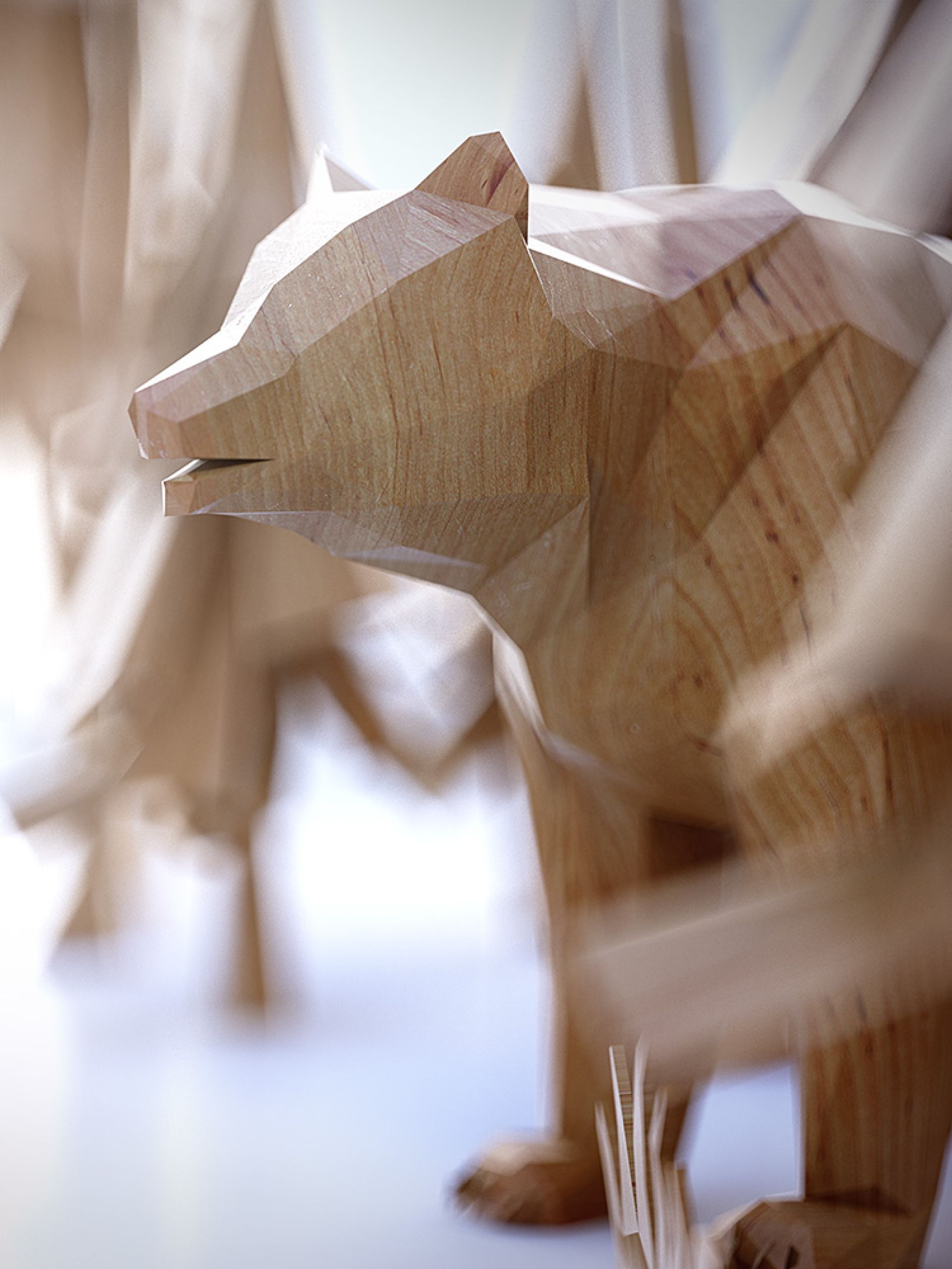 PolyWood: Clever concepts of wooden toy animals rendered in polygons ...