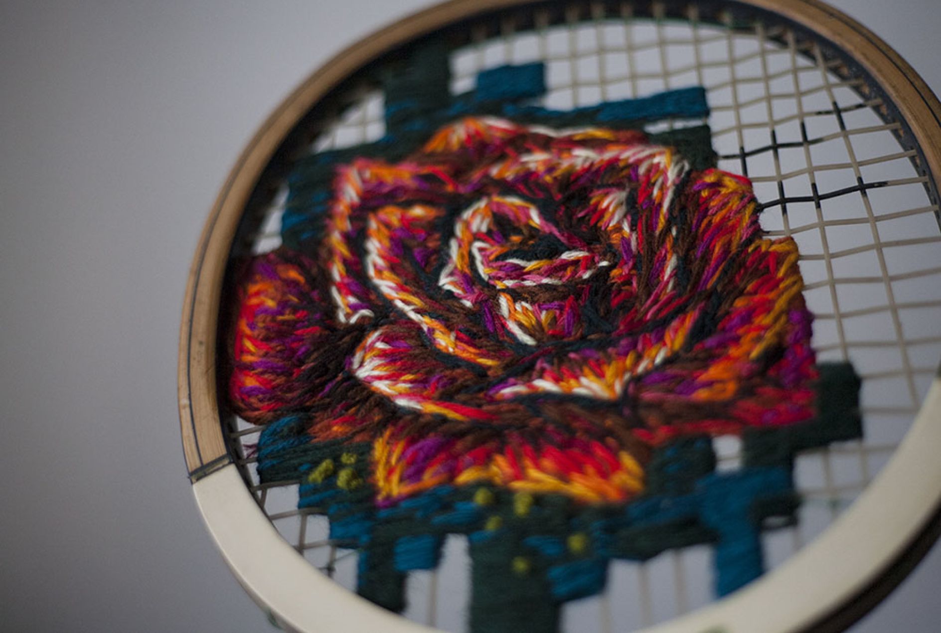 What a Racket: Threaded artworks woven into old badminton rackets ...