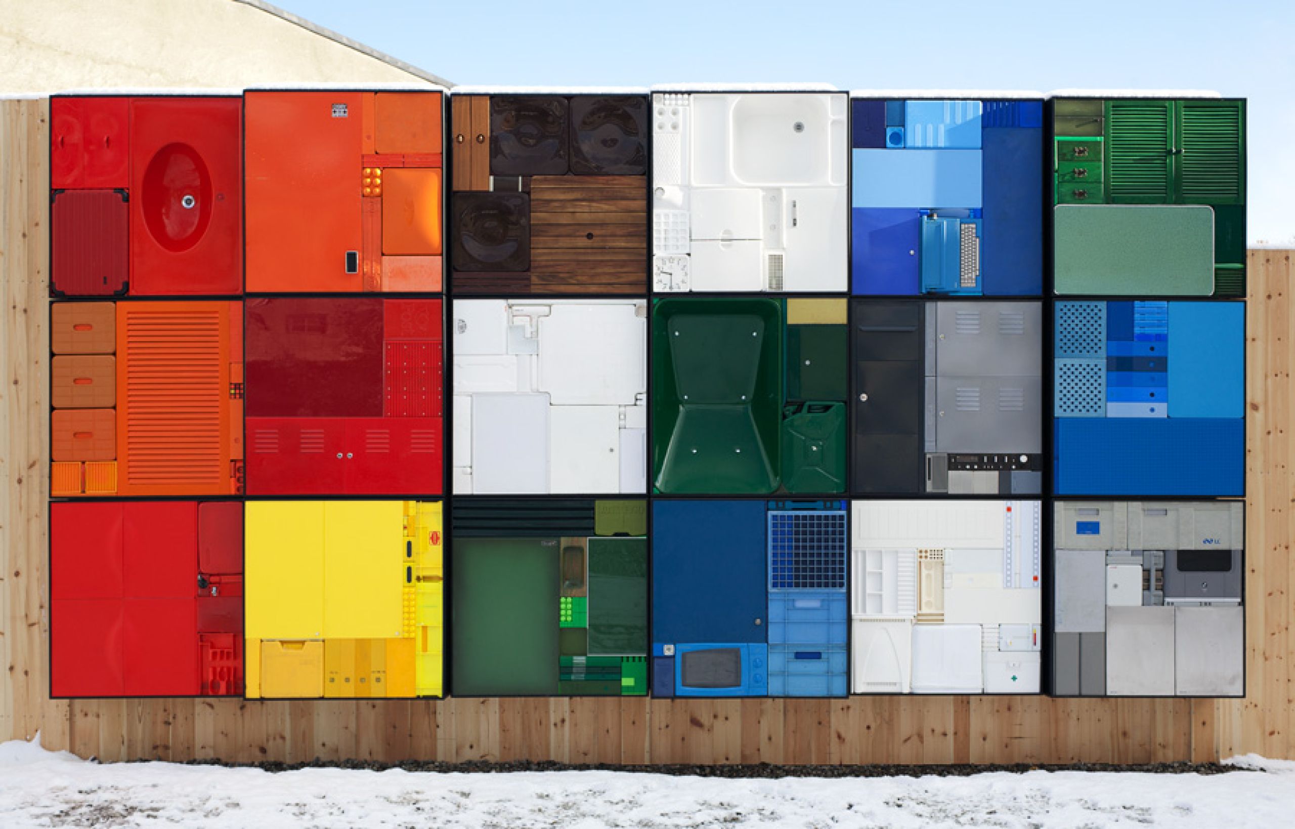 Giant Tetris-inspired stacked sculptures made out of everyday objects ...
