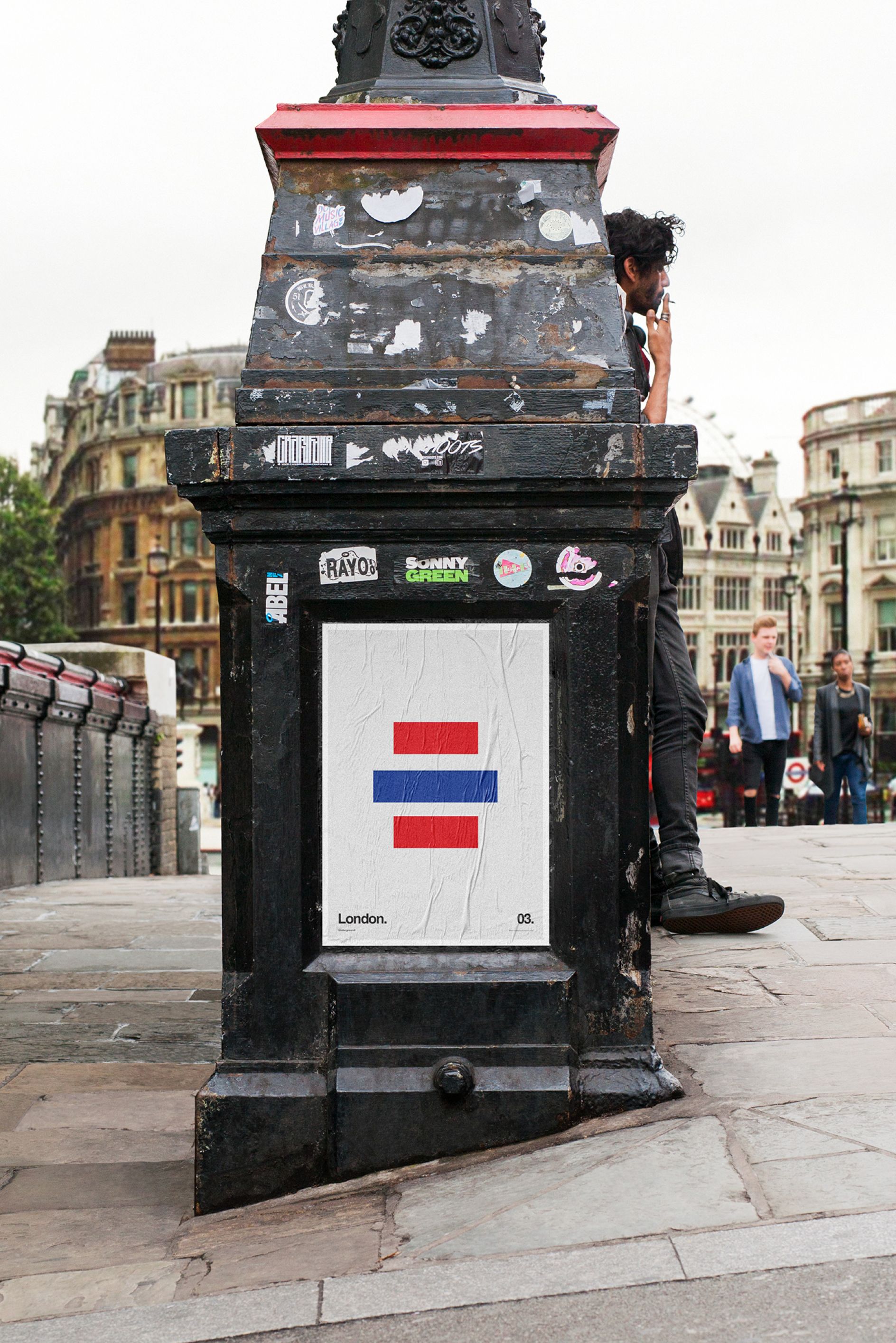 Minimal graphic art that represents London's biggest icons using only ...