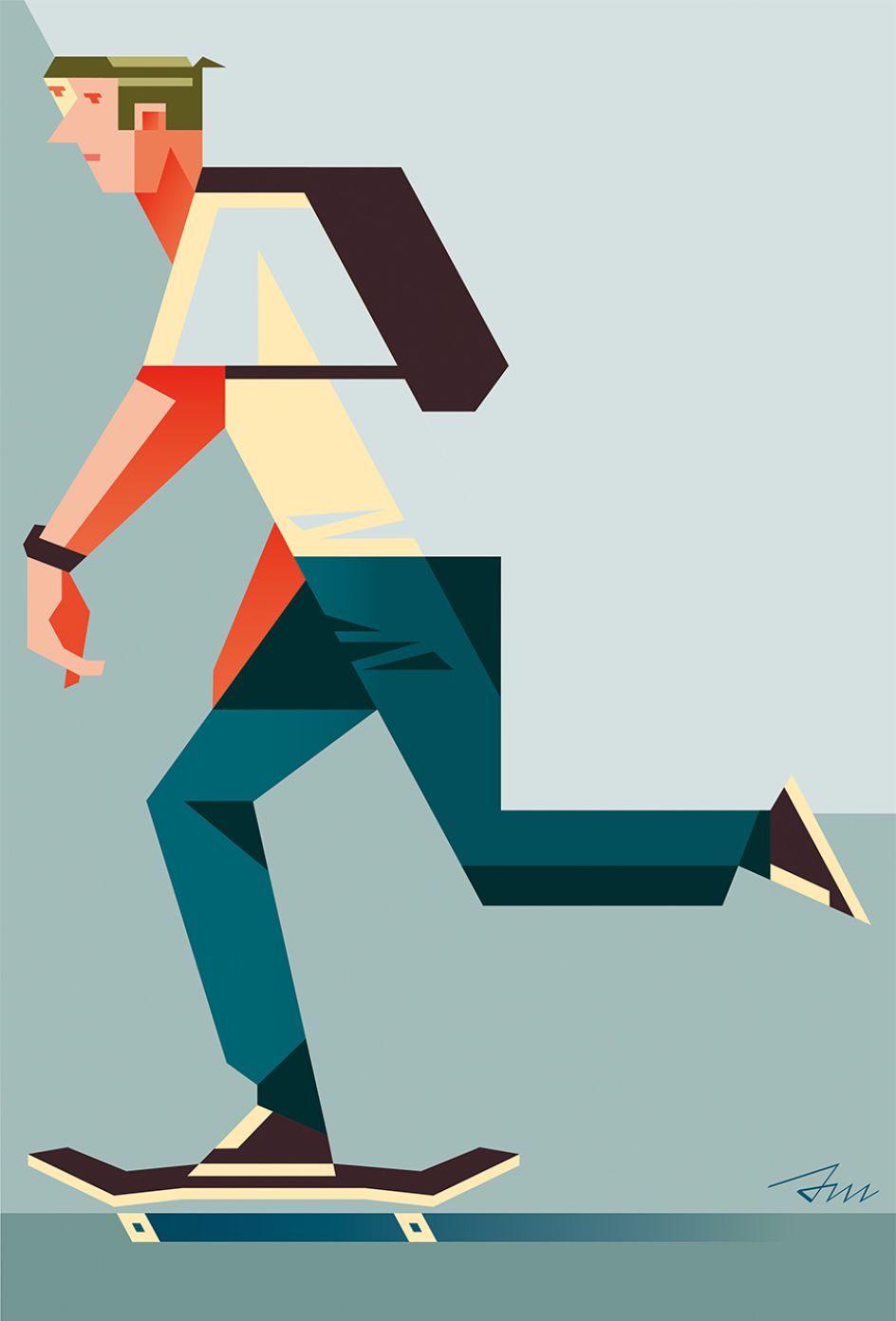 Square up to these geometric illustrations of sports stars by Jun ...