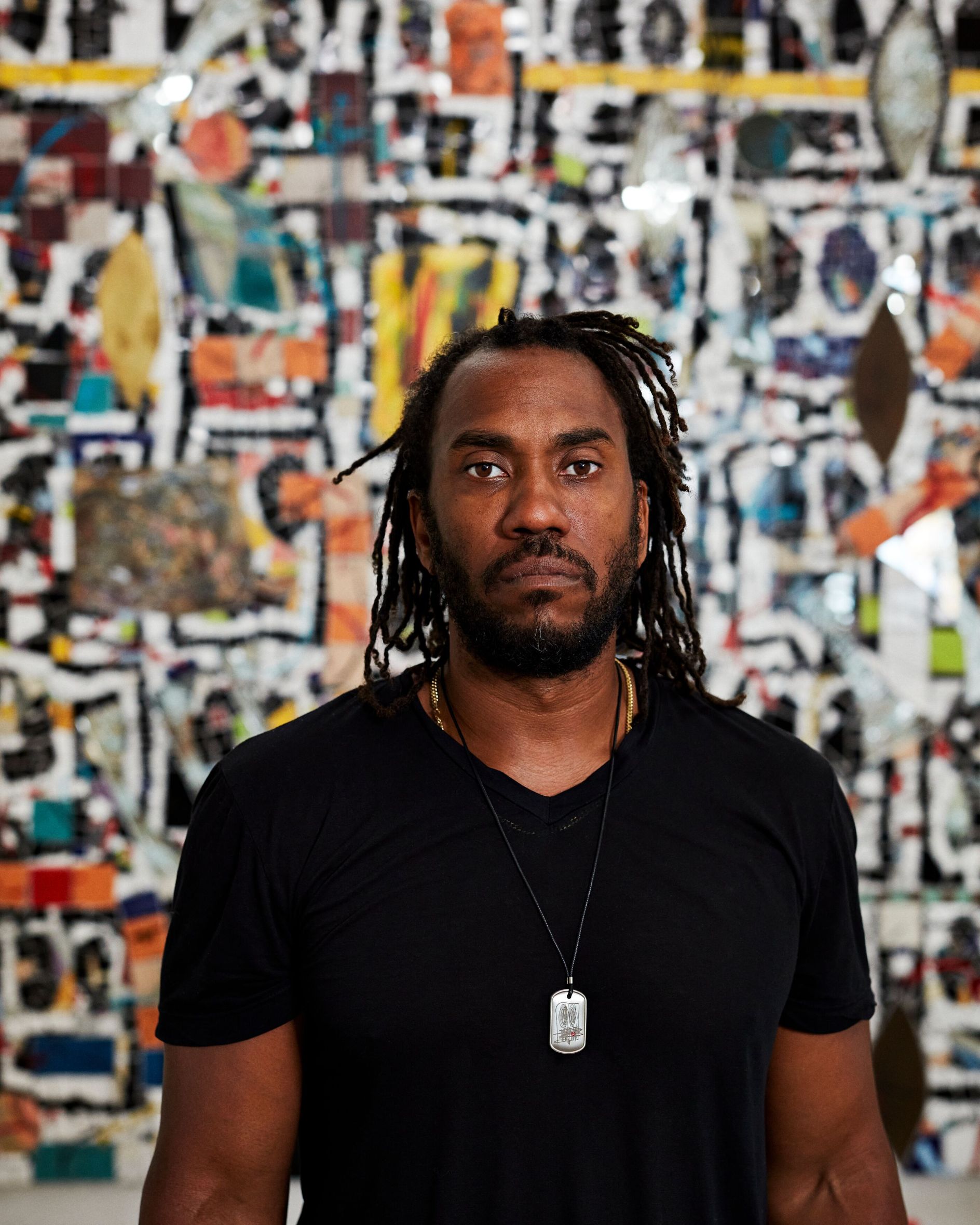 Rashid Johnson mixes painting and ceramic tile mosaics to express the ...