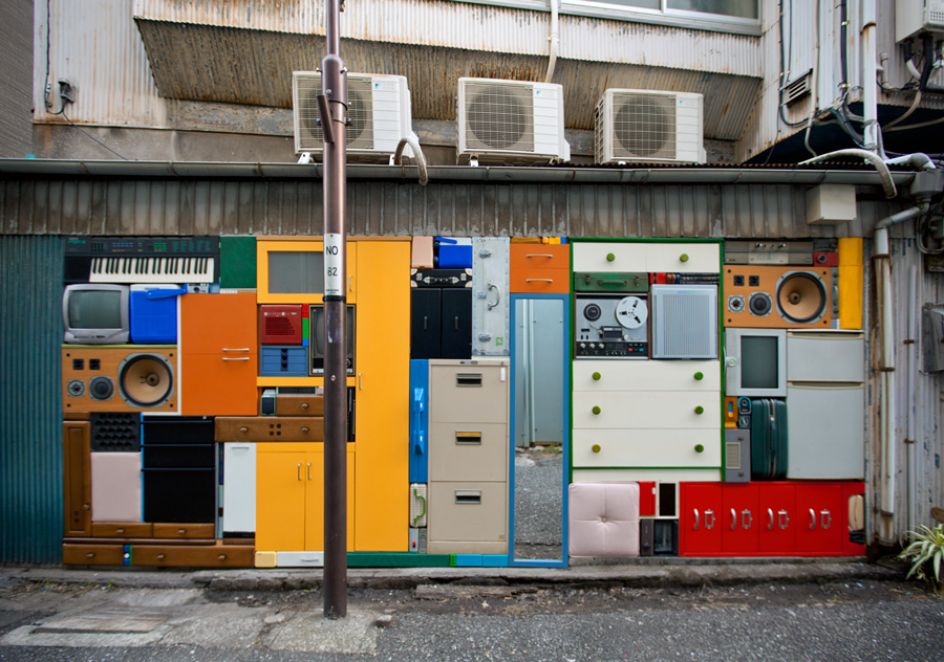 Giant Tetris-inspired stacked sculptures made out of everyday objects ...