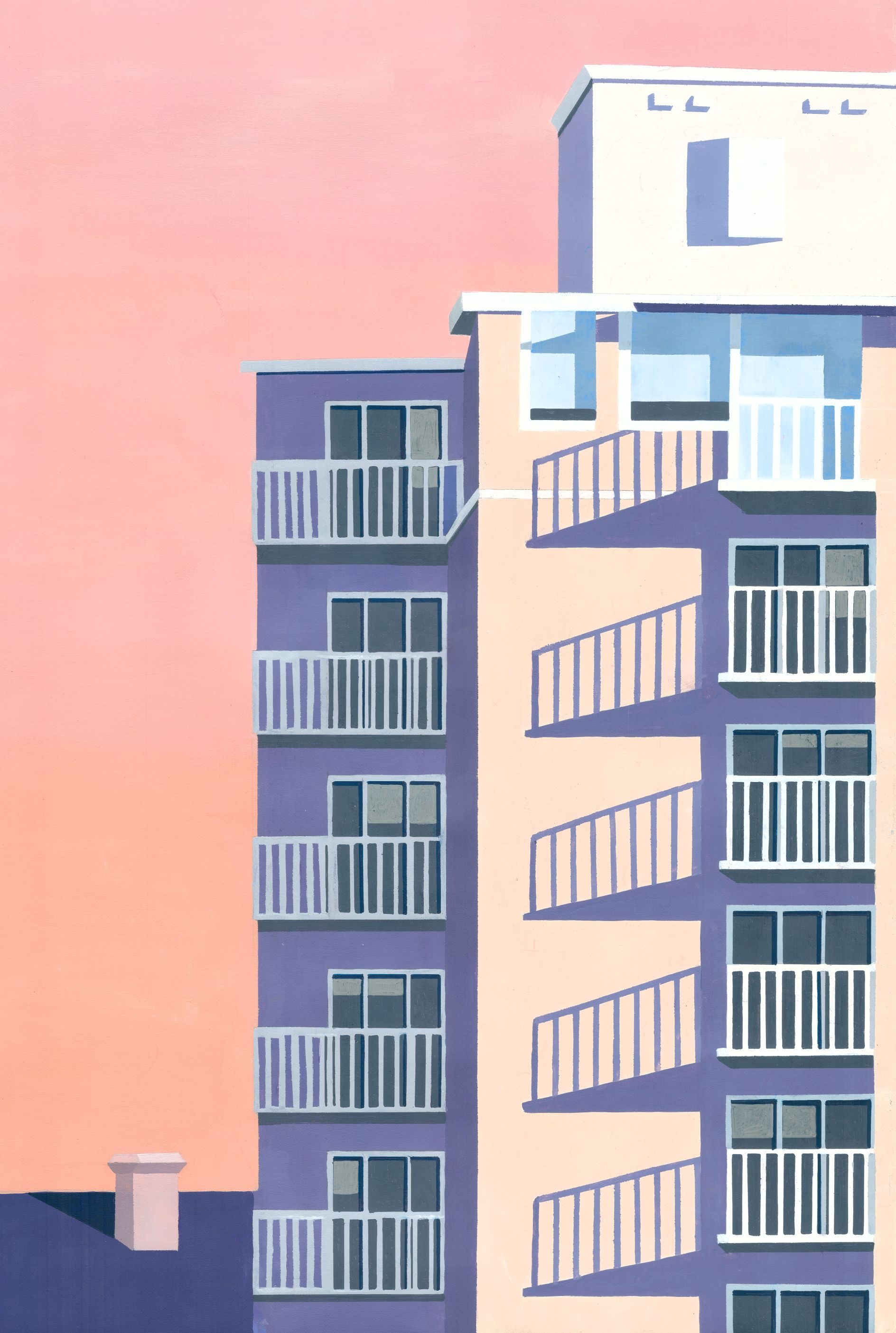 Bianca Wilson's cityscape paintings will appeal to lovers of geometric patterns and soft colours ...