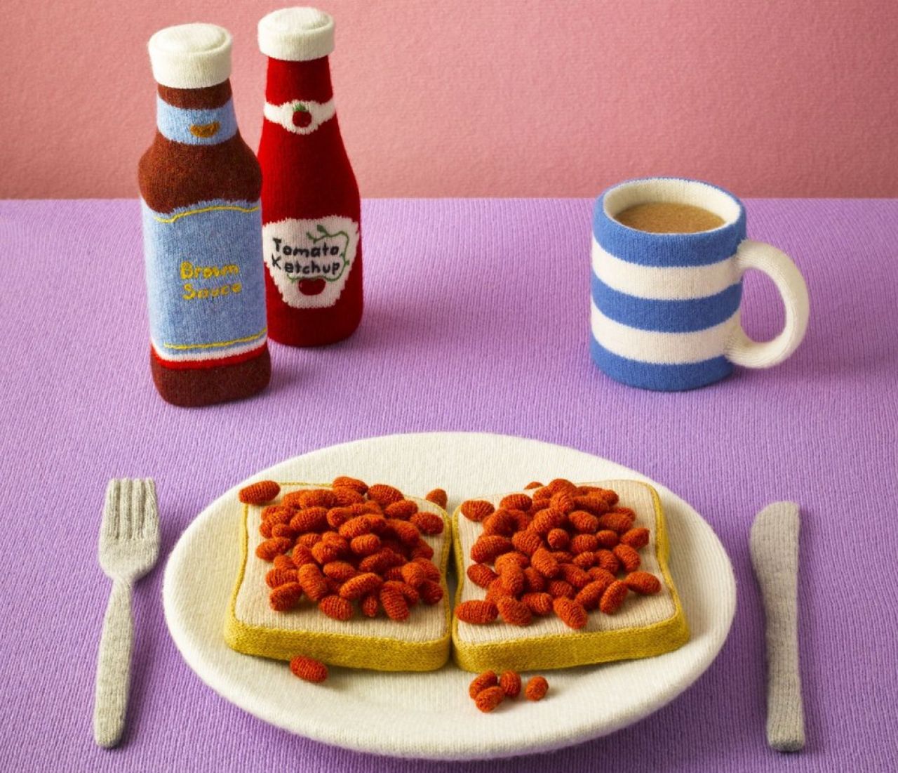 Knitted food and condiments served up for Stylist magazine by Jessica ...