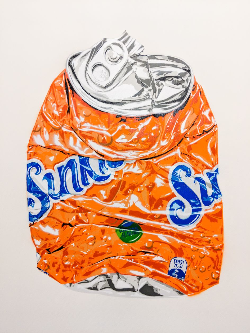 Logan Moody's paintings of crushed cans, crisp packets and candy ...