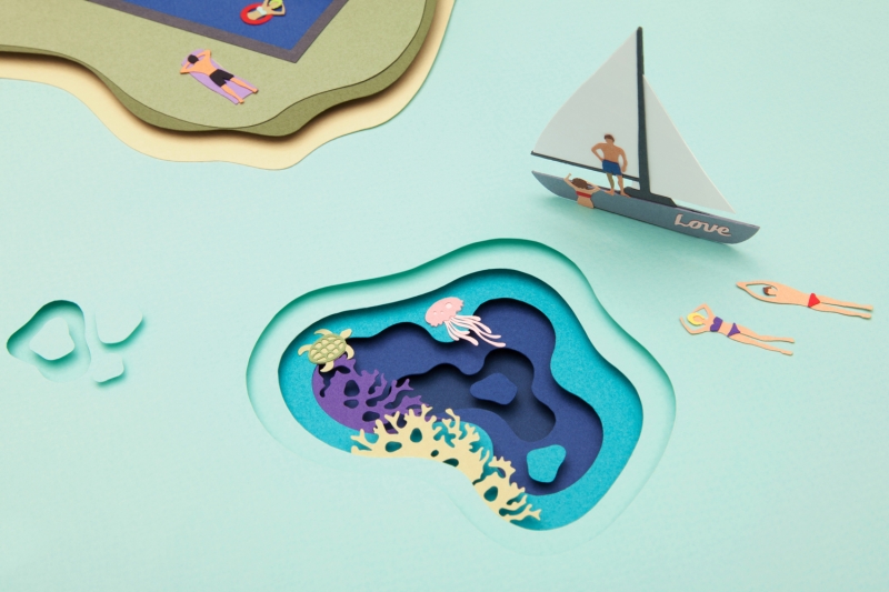 Thailand beach scene made of paper will help you cling on to the last ...