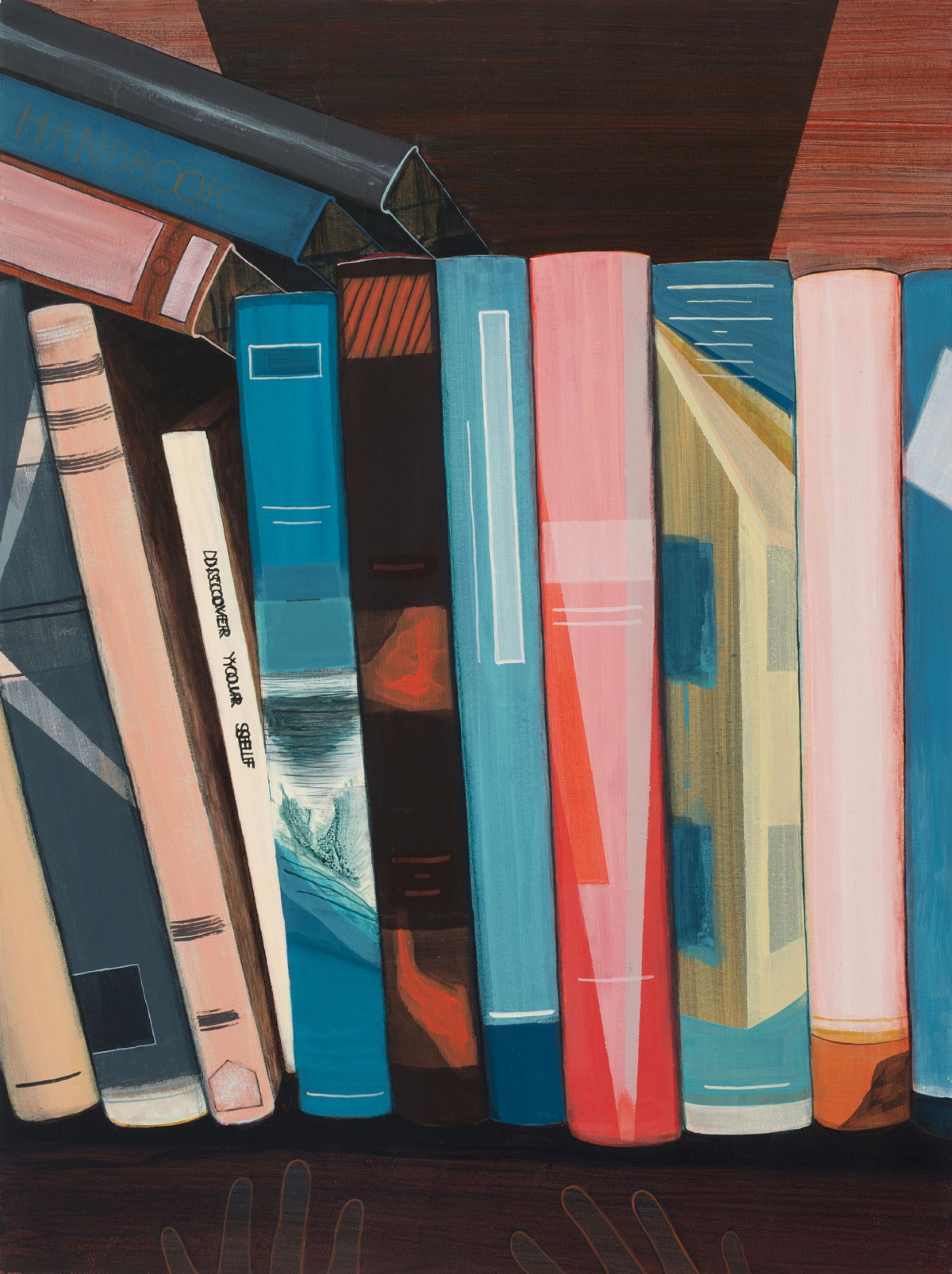 Bookish Art: Acrylic paintings of jumbled books and drawers by Jordan ...