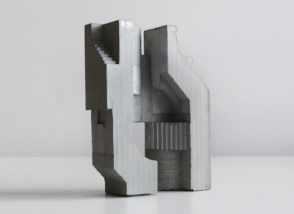Concrete modular sculptures that create an optical illusion by David ...