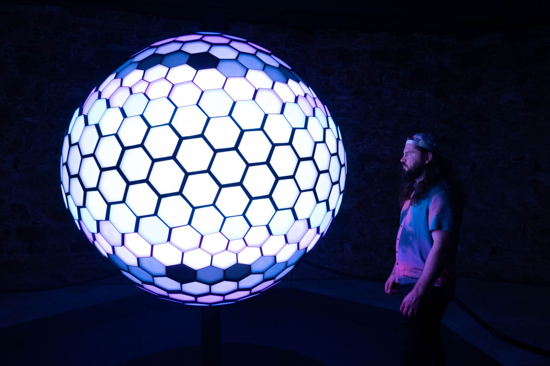 Morph is a mesmerising kinetic sphere made up of 80,000 LED colourful ...
