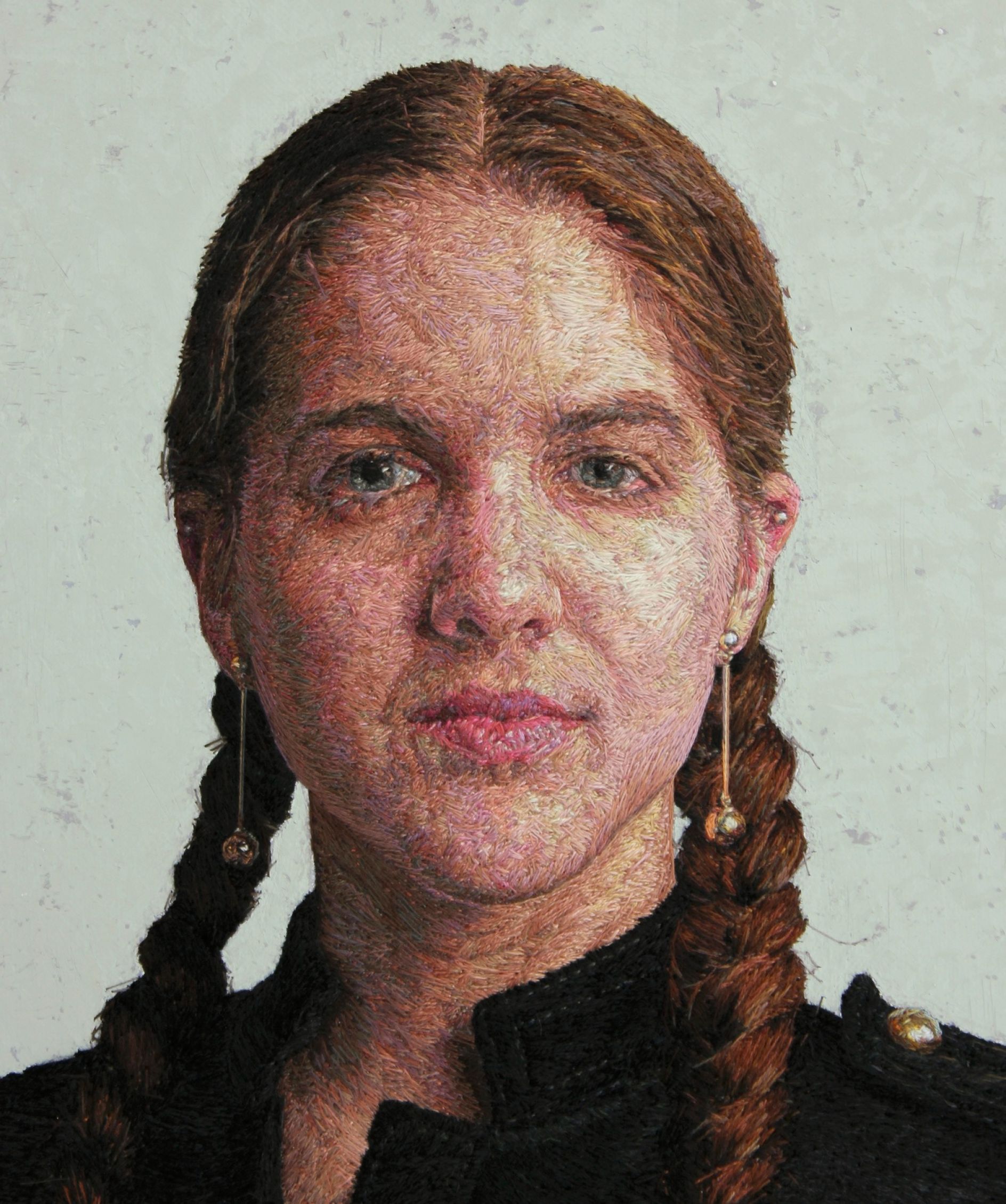 Hyper-realistic portrait paintings that are actually embroidered ...