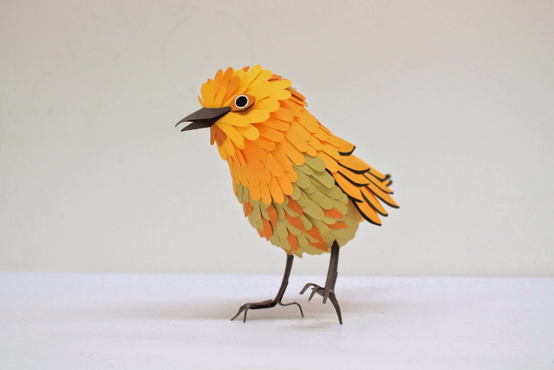 Paper Birds: Delicate feathered friends crafted entirely from coloured ...