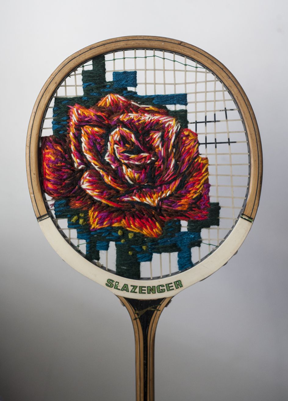 What a Racket: Threaded artworks woven into old badminton rackets ...