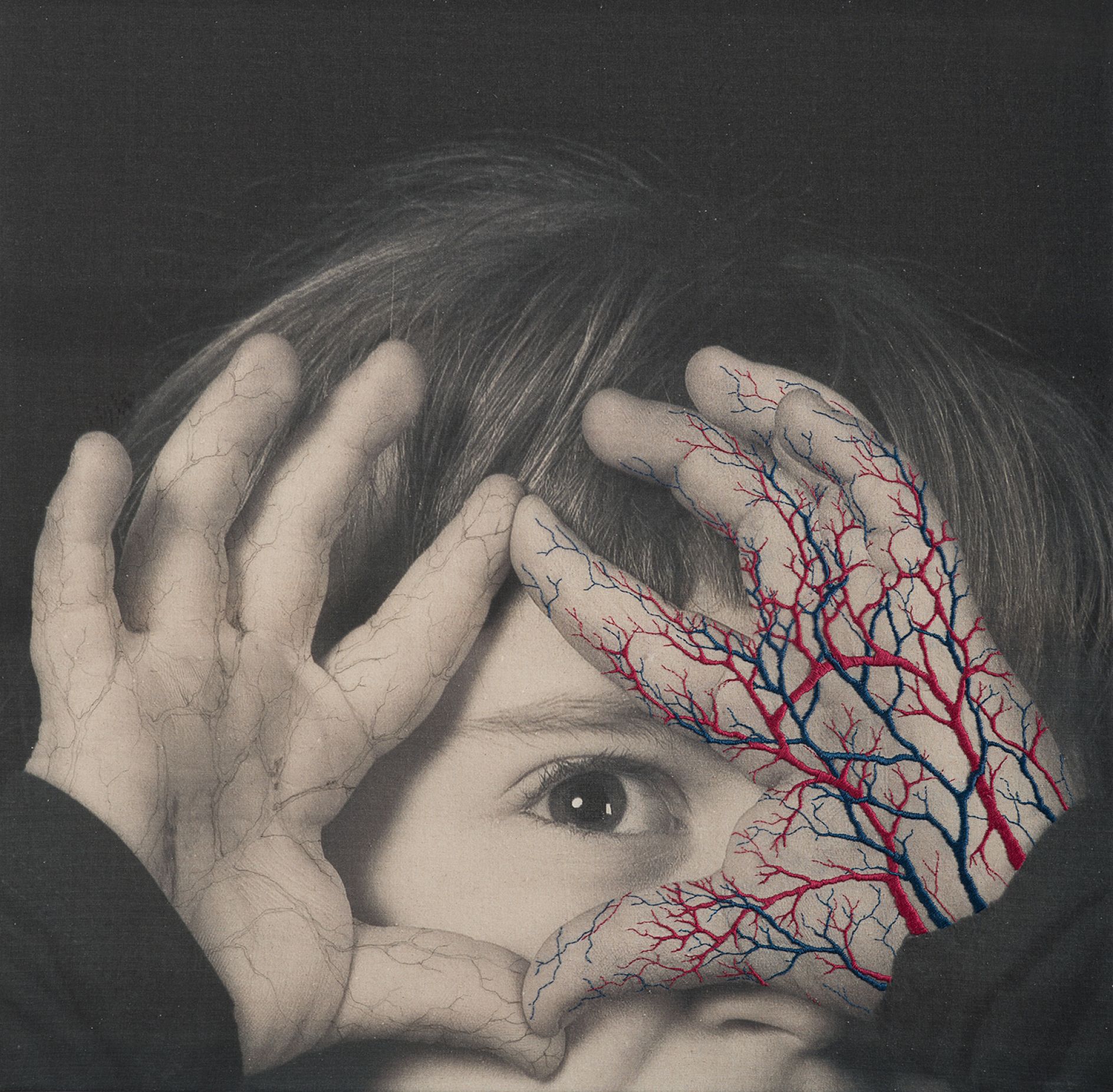 Linen portraits intricately threaded with cotton veins by Juana Gómez ...