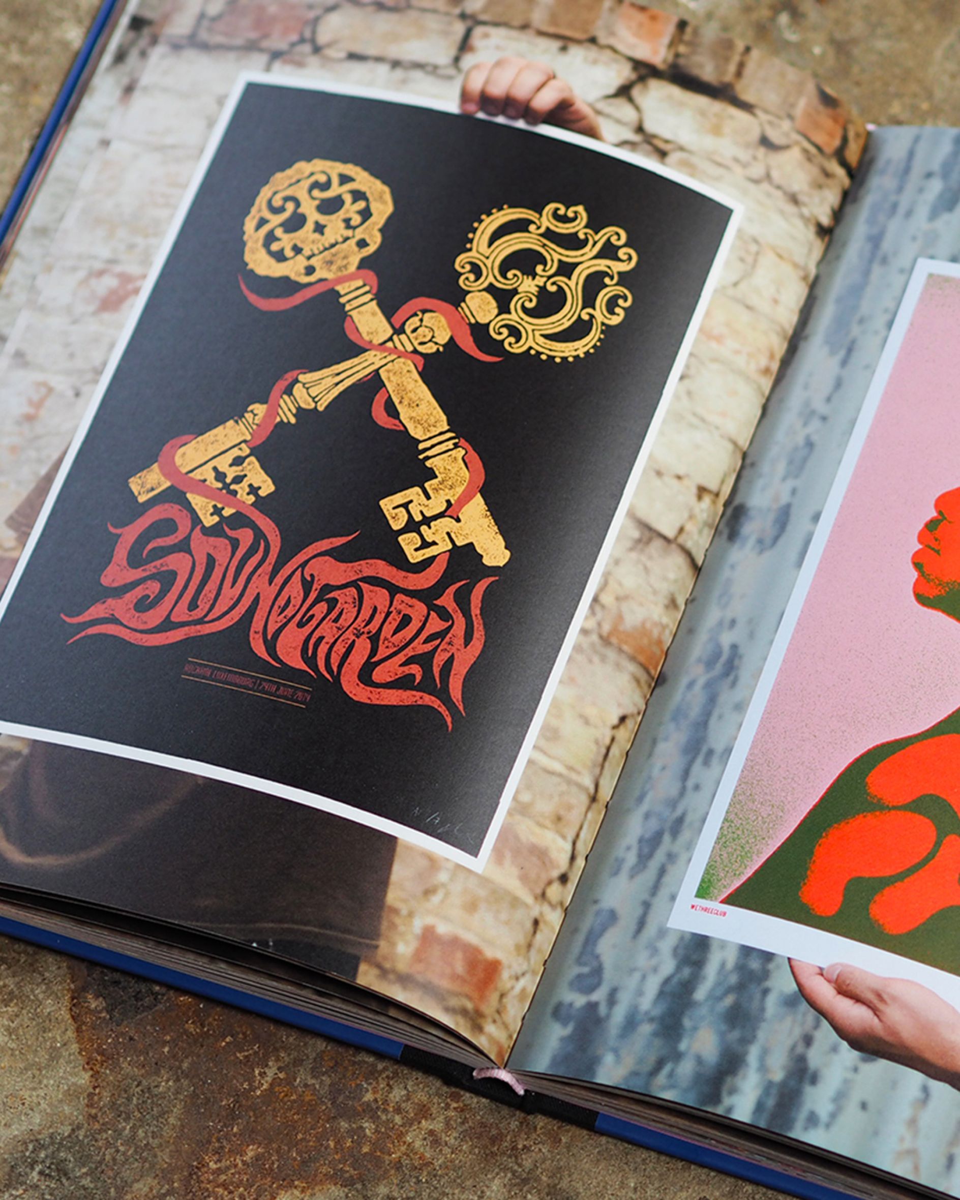 Between the covers of We Three Club's beautiful gig poster book ...