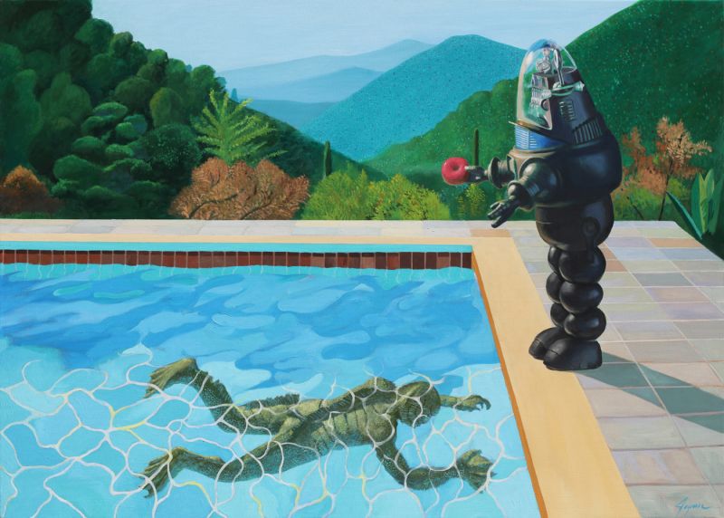Artist Eric Joyner's new paintings of robots and doughnuts pay homage ...