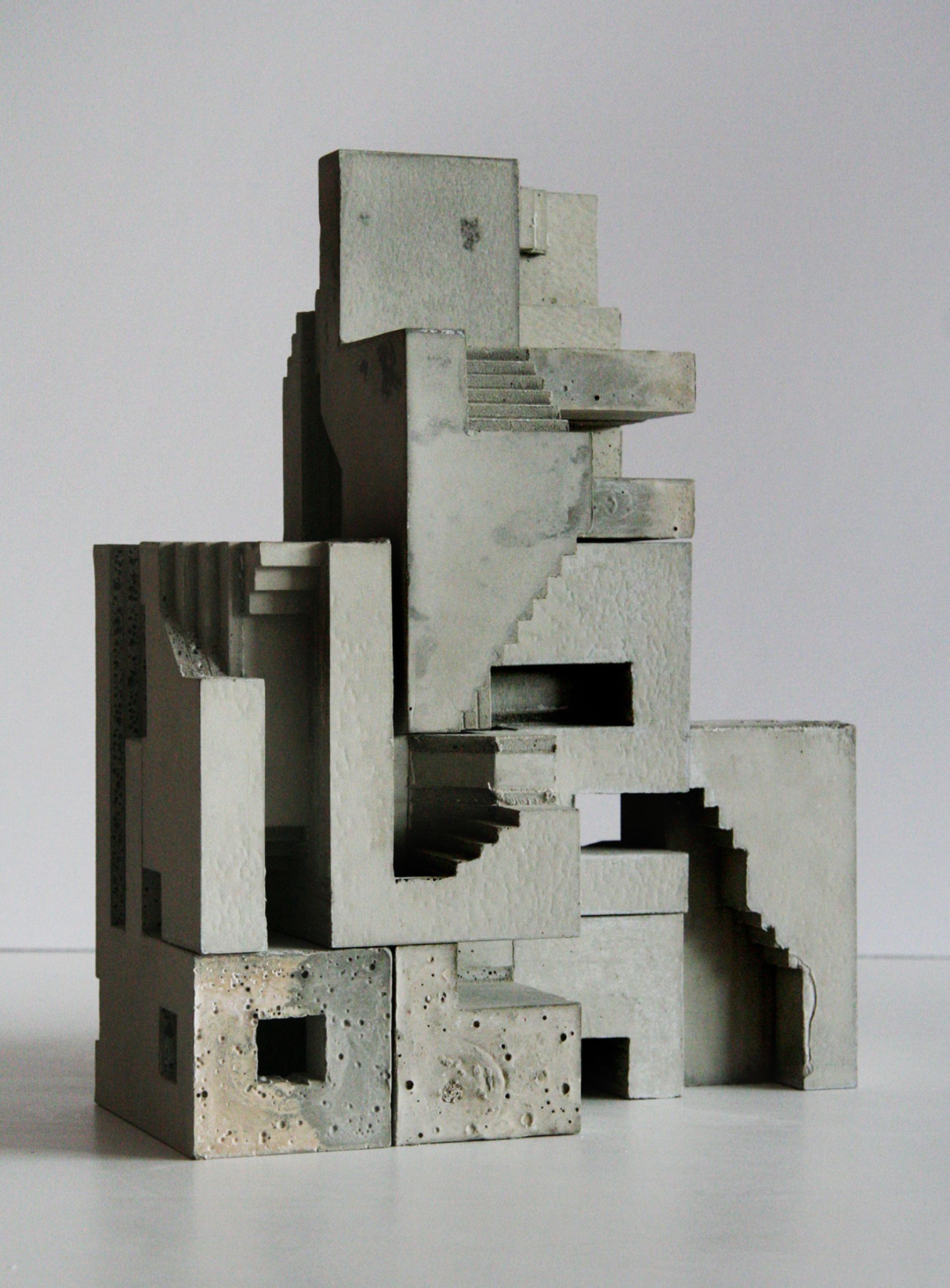 Miniature concrete sculptures of Brutalist structures can be used like ...