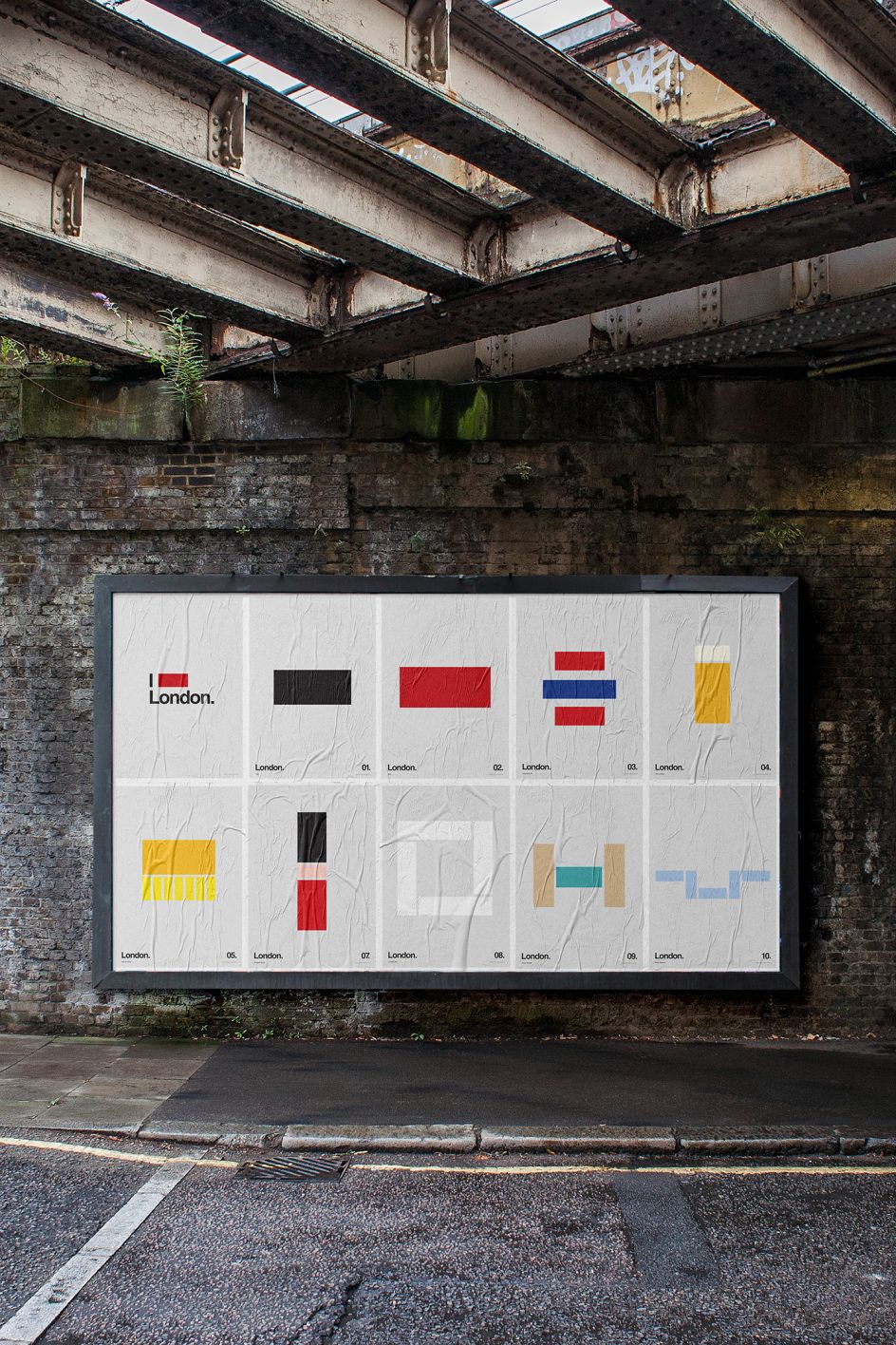 Minimal graphic art that represents London's biggest icons using only ...