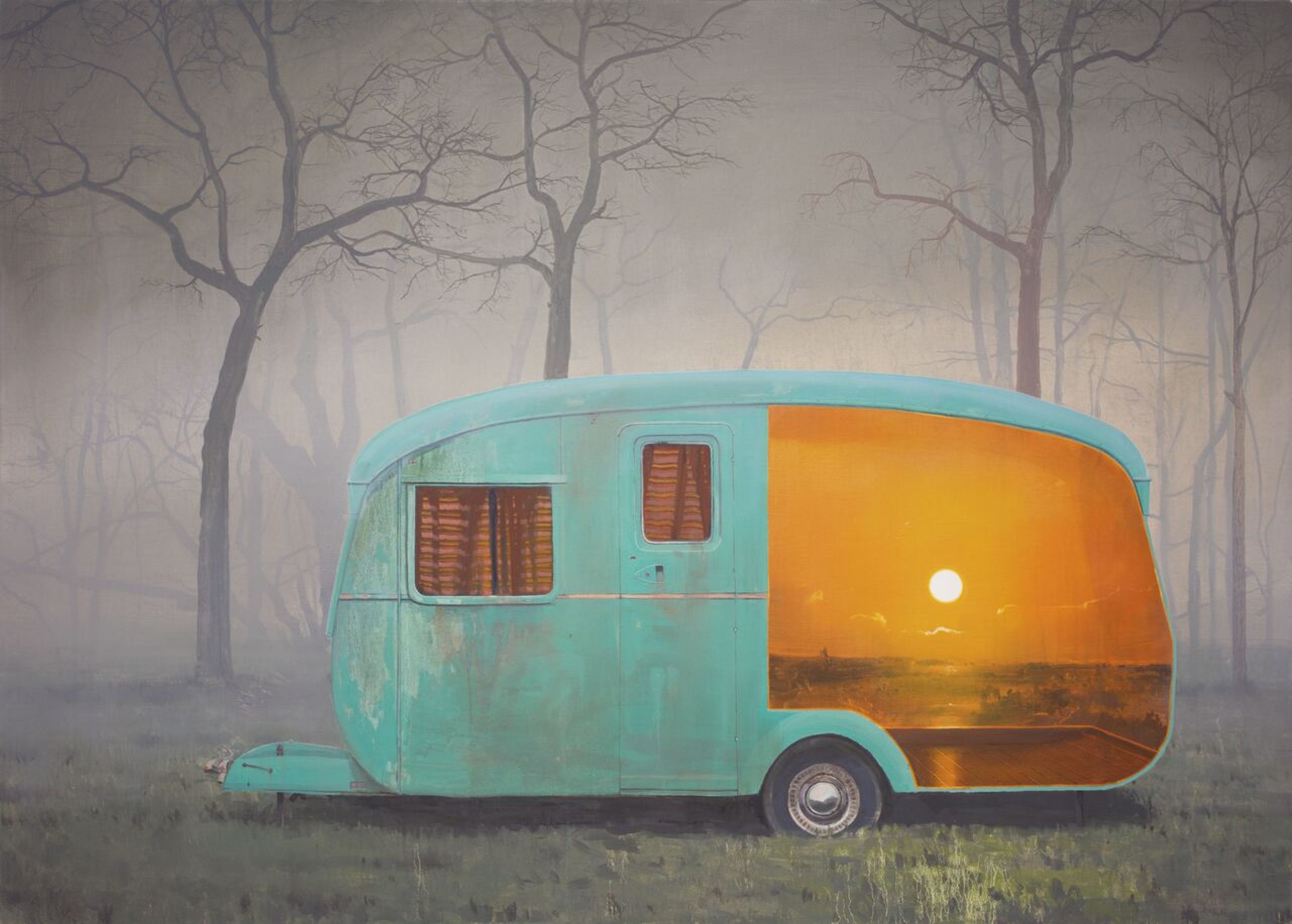 Where We Belong: Artist paints caravans in the Highlands with portals ...
