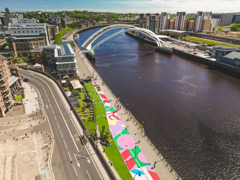 Spectacular 90-metre artwork adds life and colour to Newcastle Quayside ...