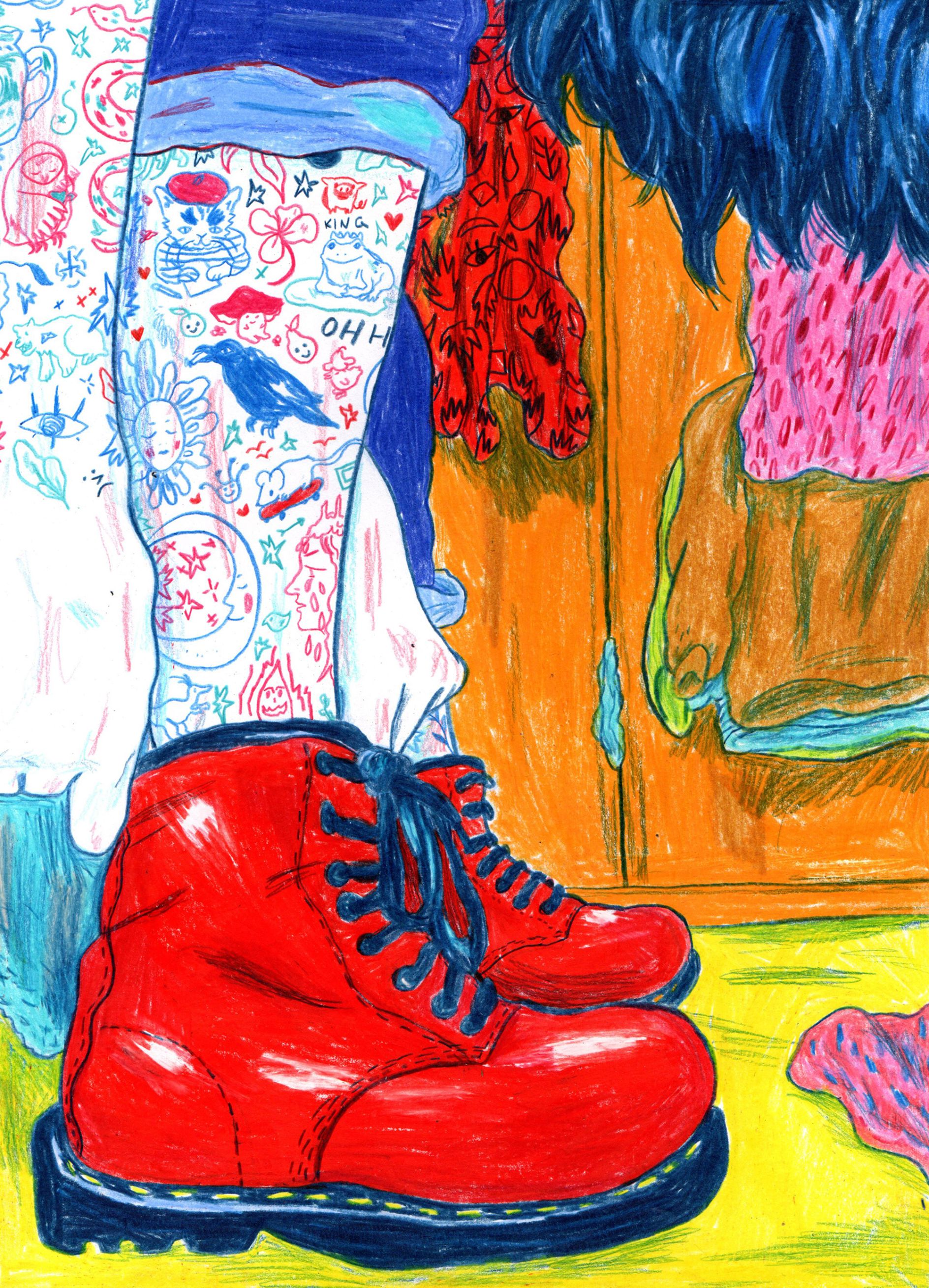 Hannah Lock draws hard with pencils and pastels to create vibrant ...