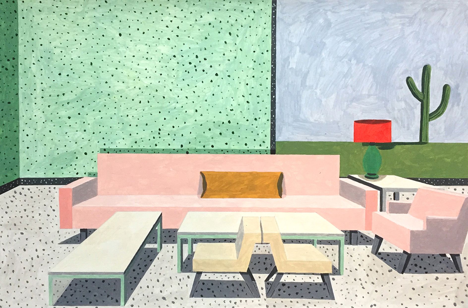 Ana Popescu's vibrant illustrations inspired by Palm Springs villas ...