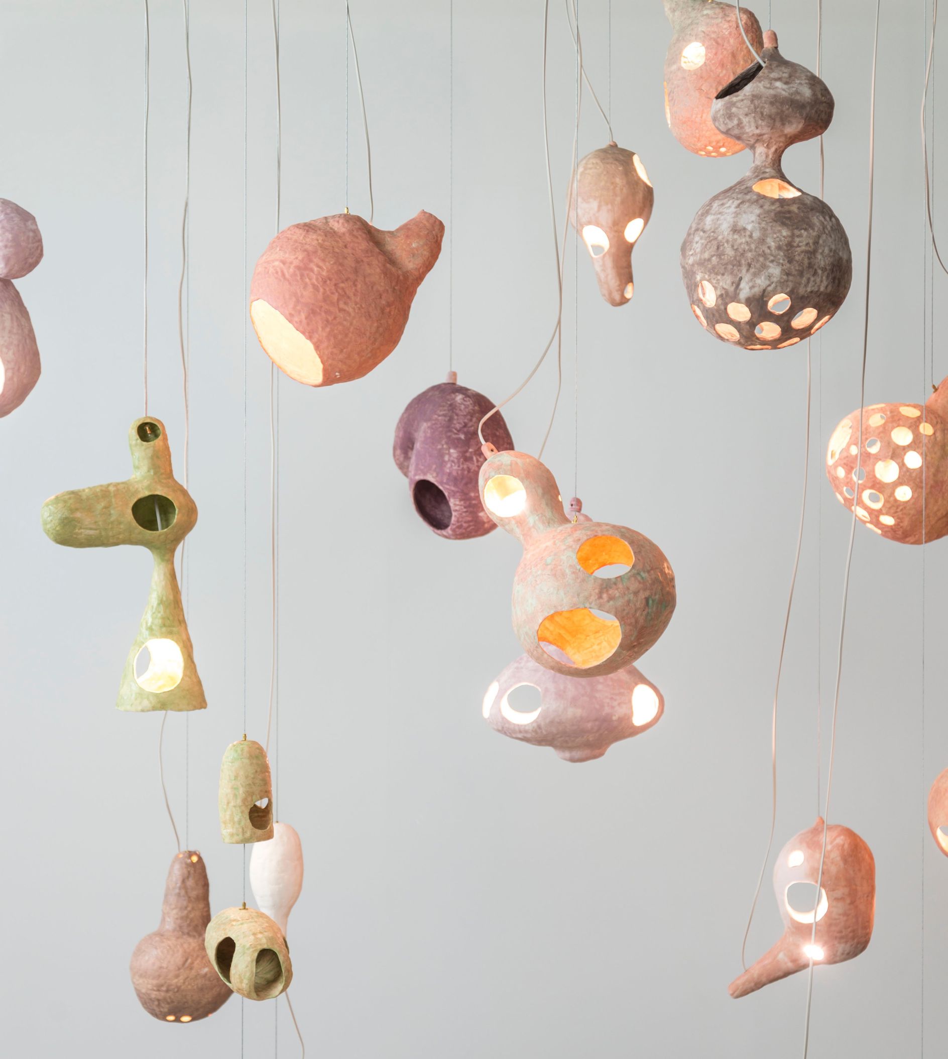 Groves of ceramic fungi-like forms that sense and react to people ...