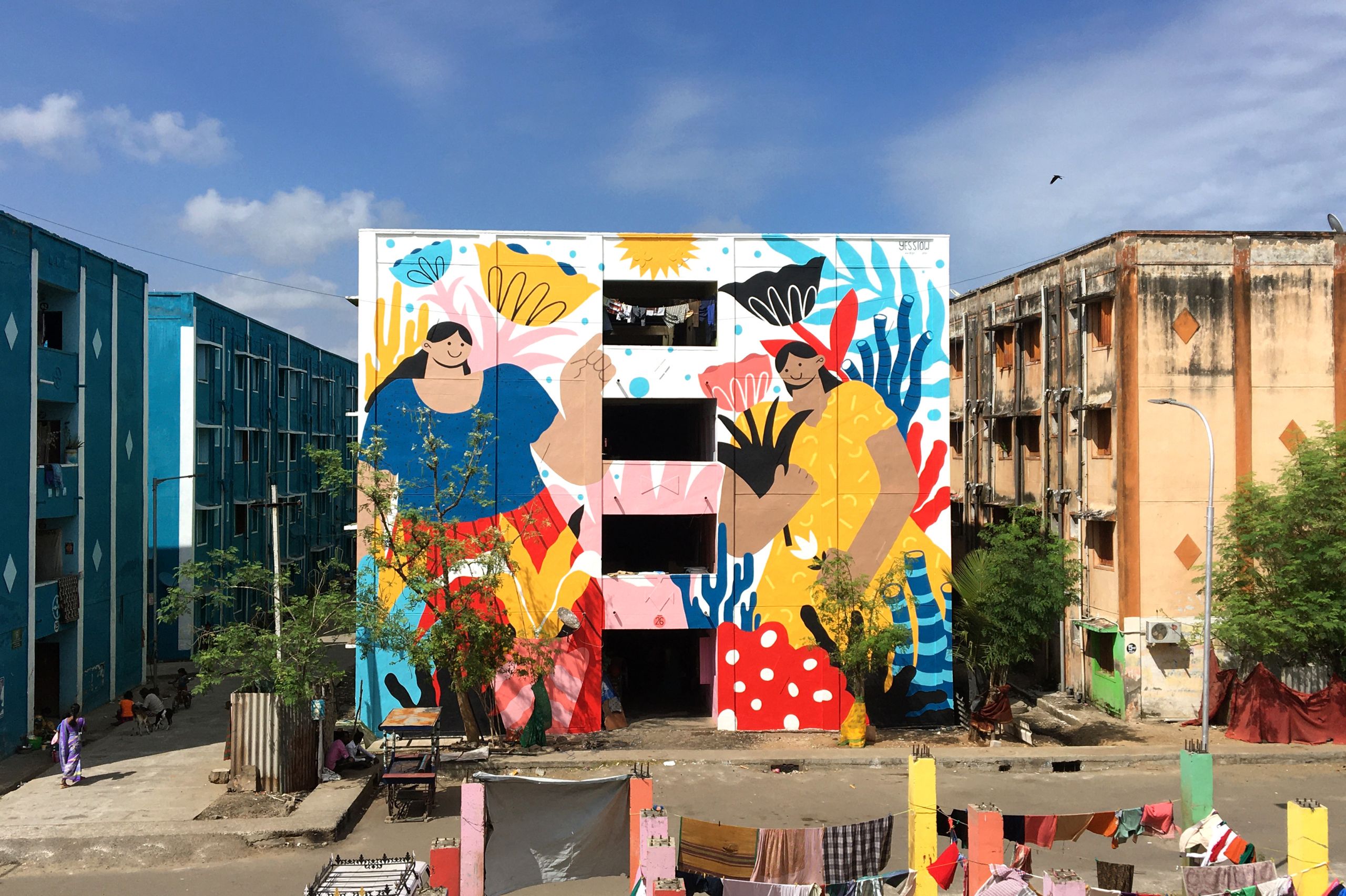 Yessiow's colourful giant mural in India reminds us of the importance ...
