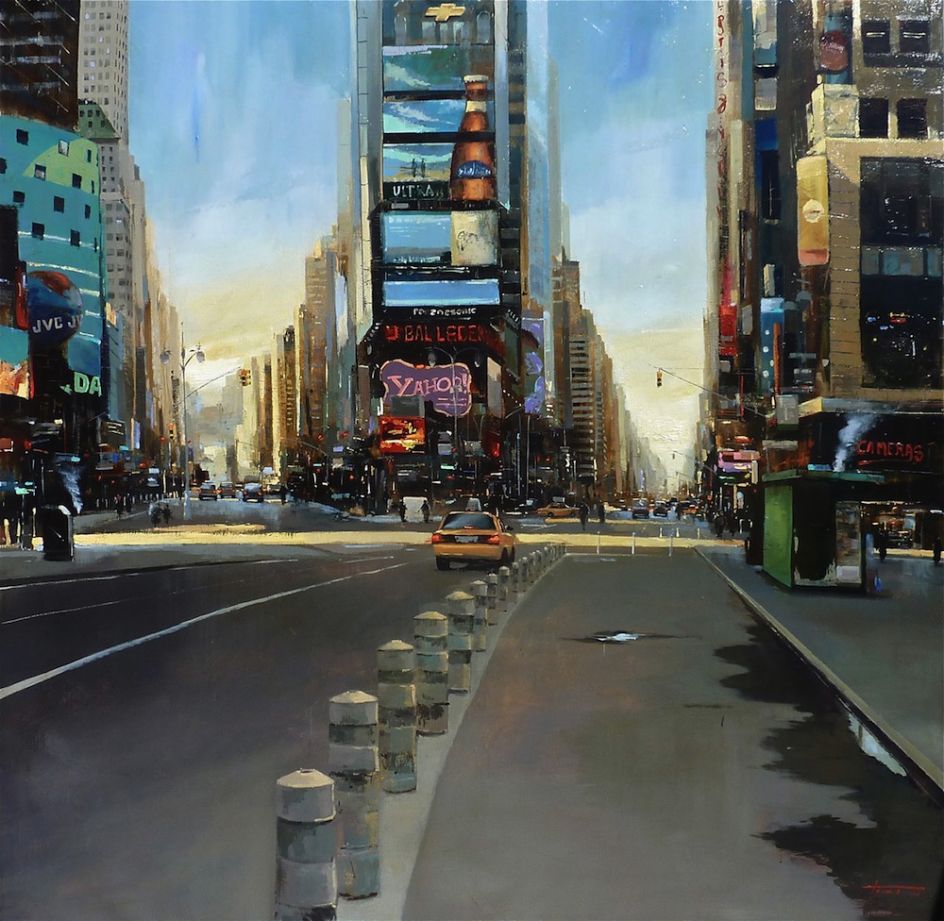 Artist becomes the pedestrian to paint the street corners and sidewalks ...