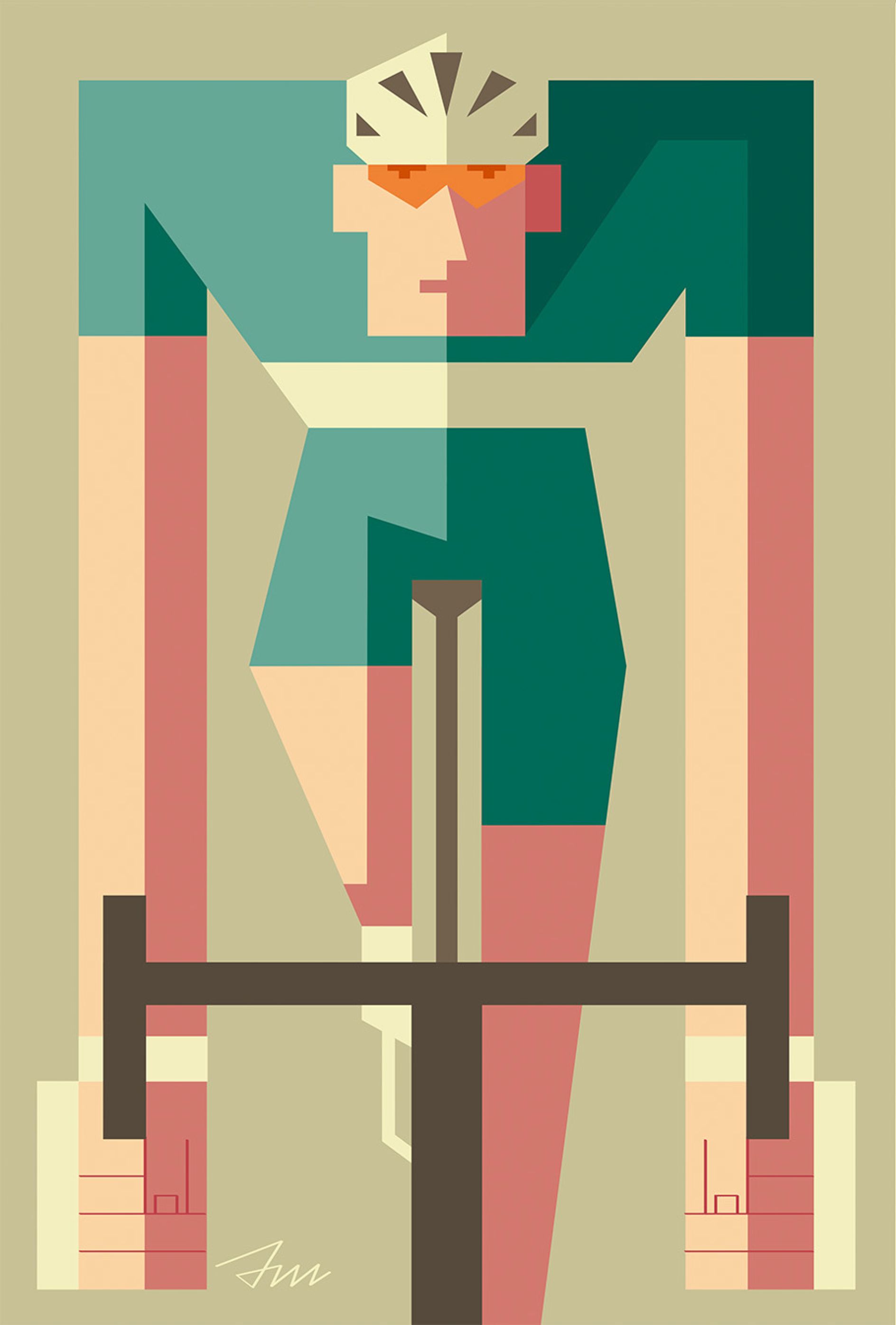 Square up to these geometric illustrations of sports stars by Jun ...