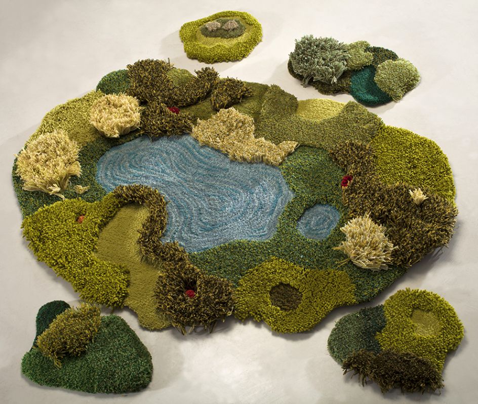 Rug Artworks: Artist uses wool to weave carpet scenes of green and ...