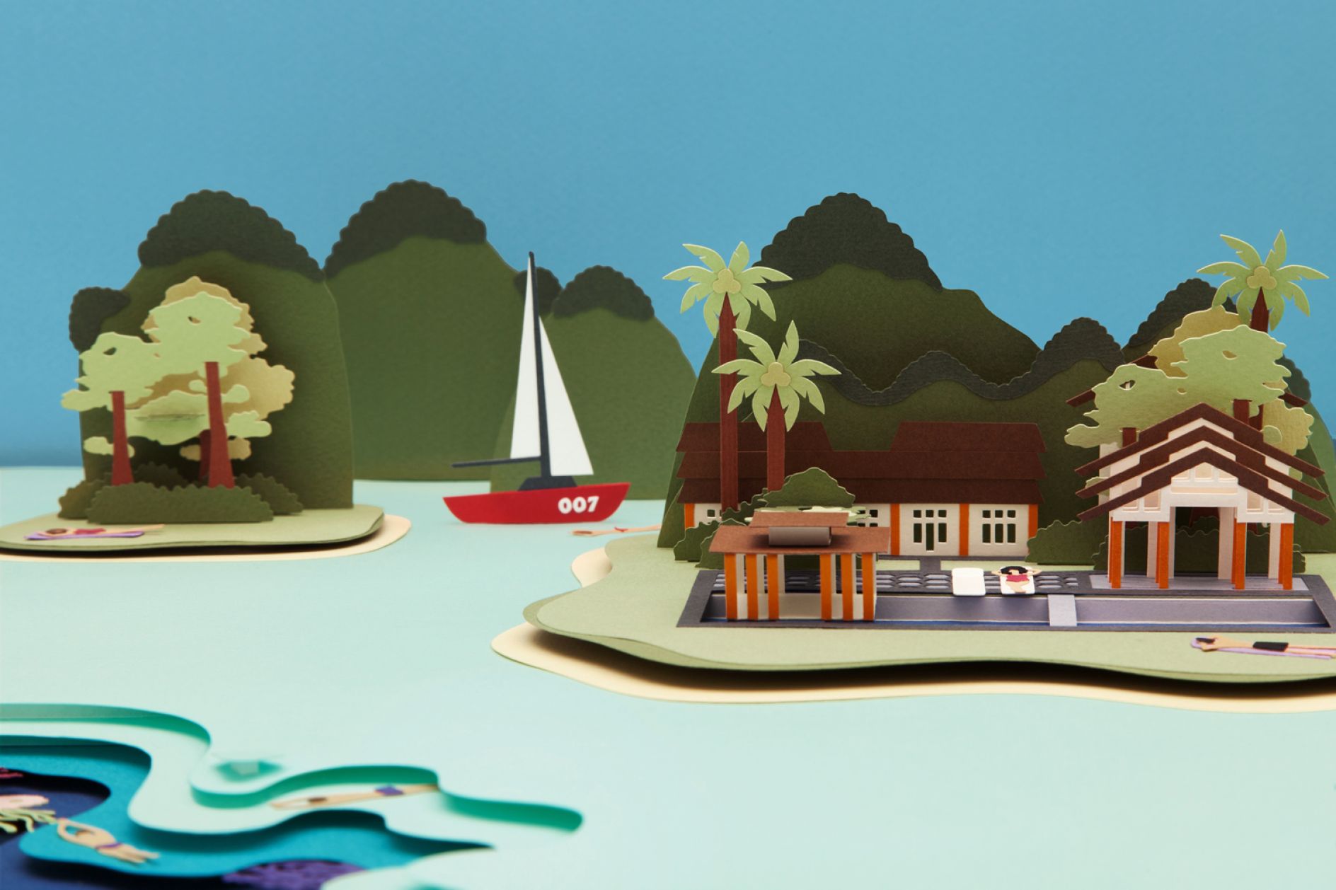 Thailand beach scene made of paper will help you cling on to the last ...