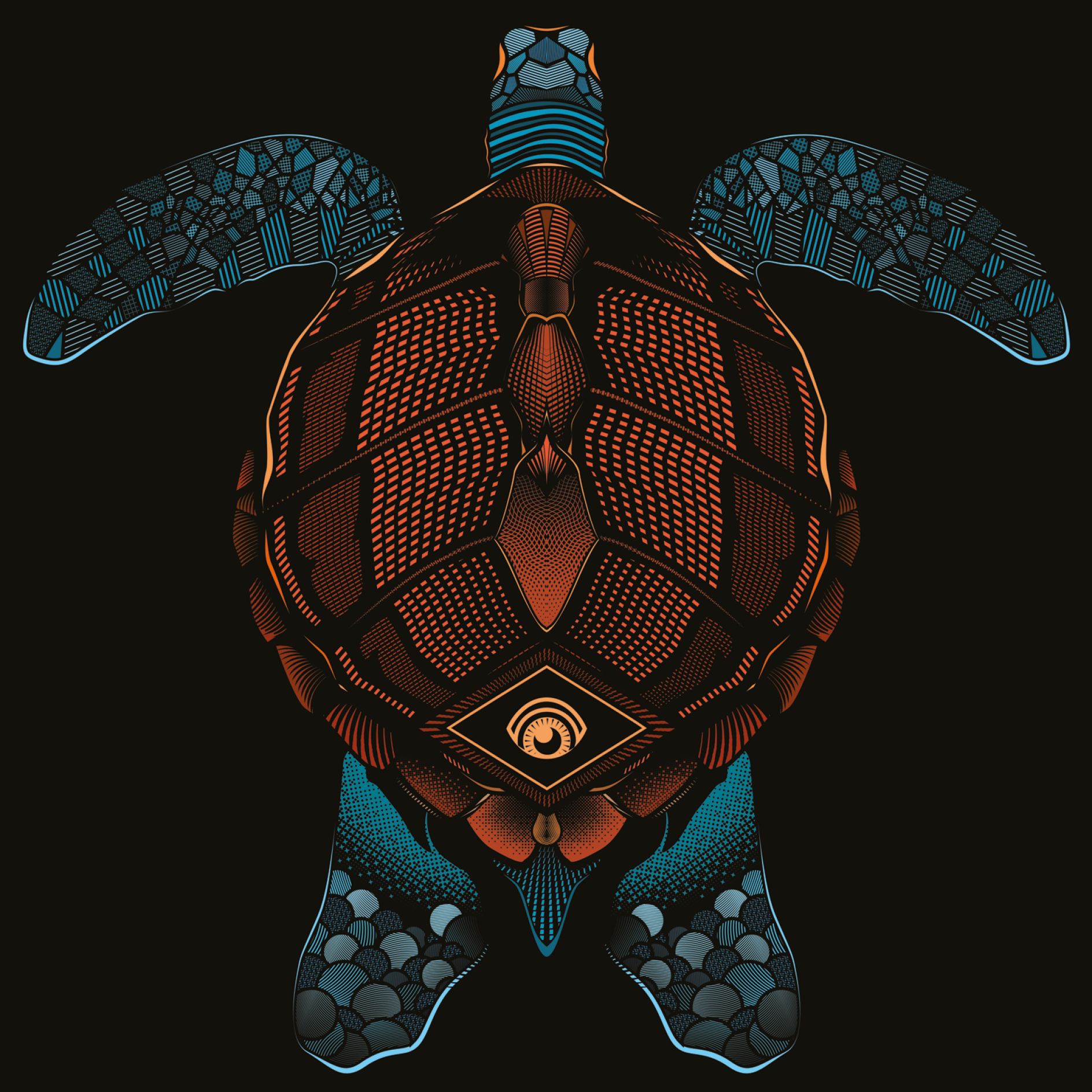 Complicated patterned illustrations of beautiful animals with hundreds ...