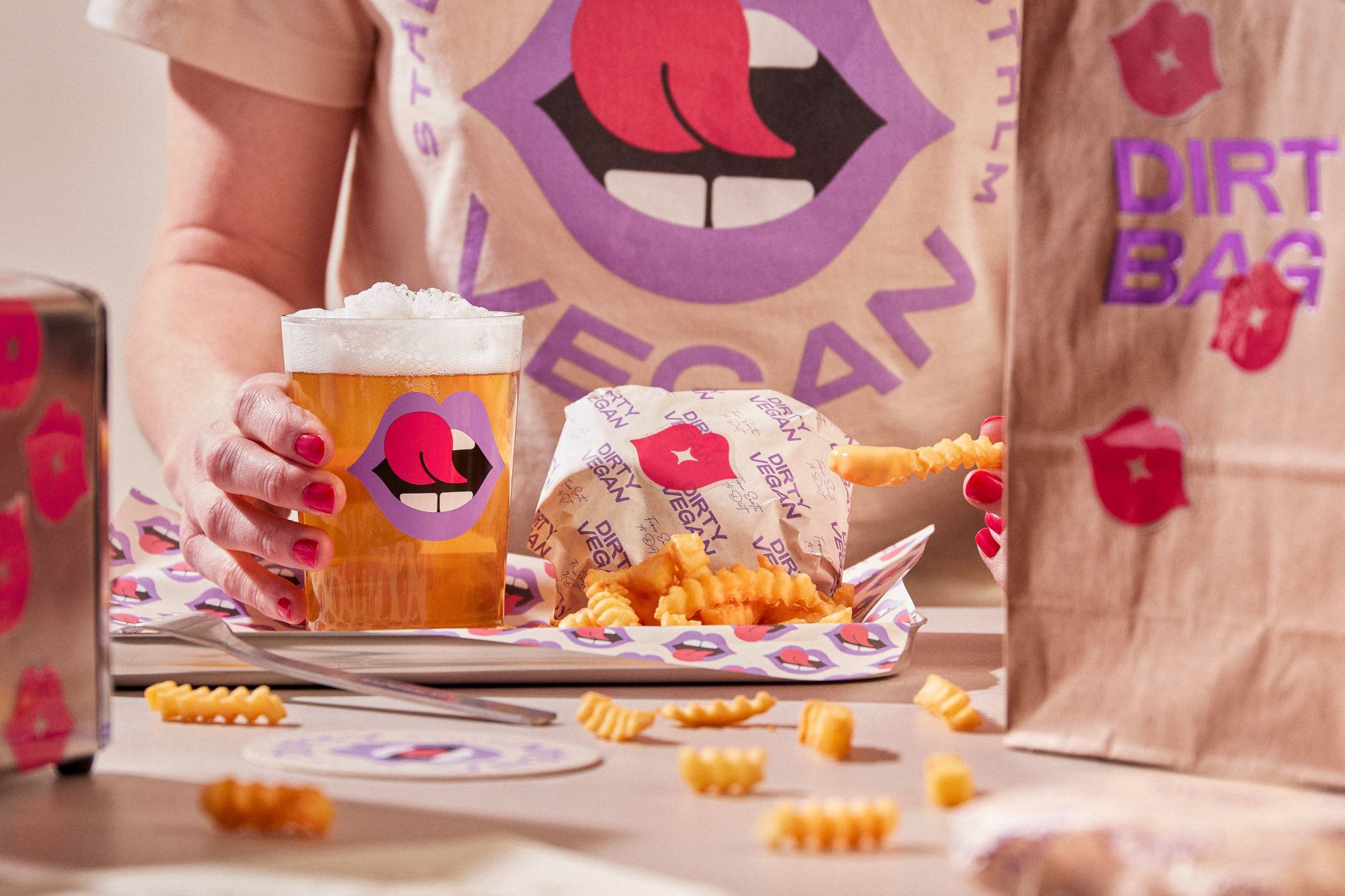 Branding for Swedish junk food joint Dirty Vegan is deliciously playful ...