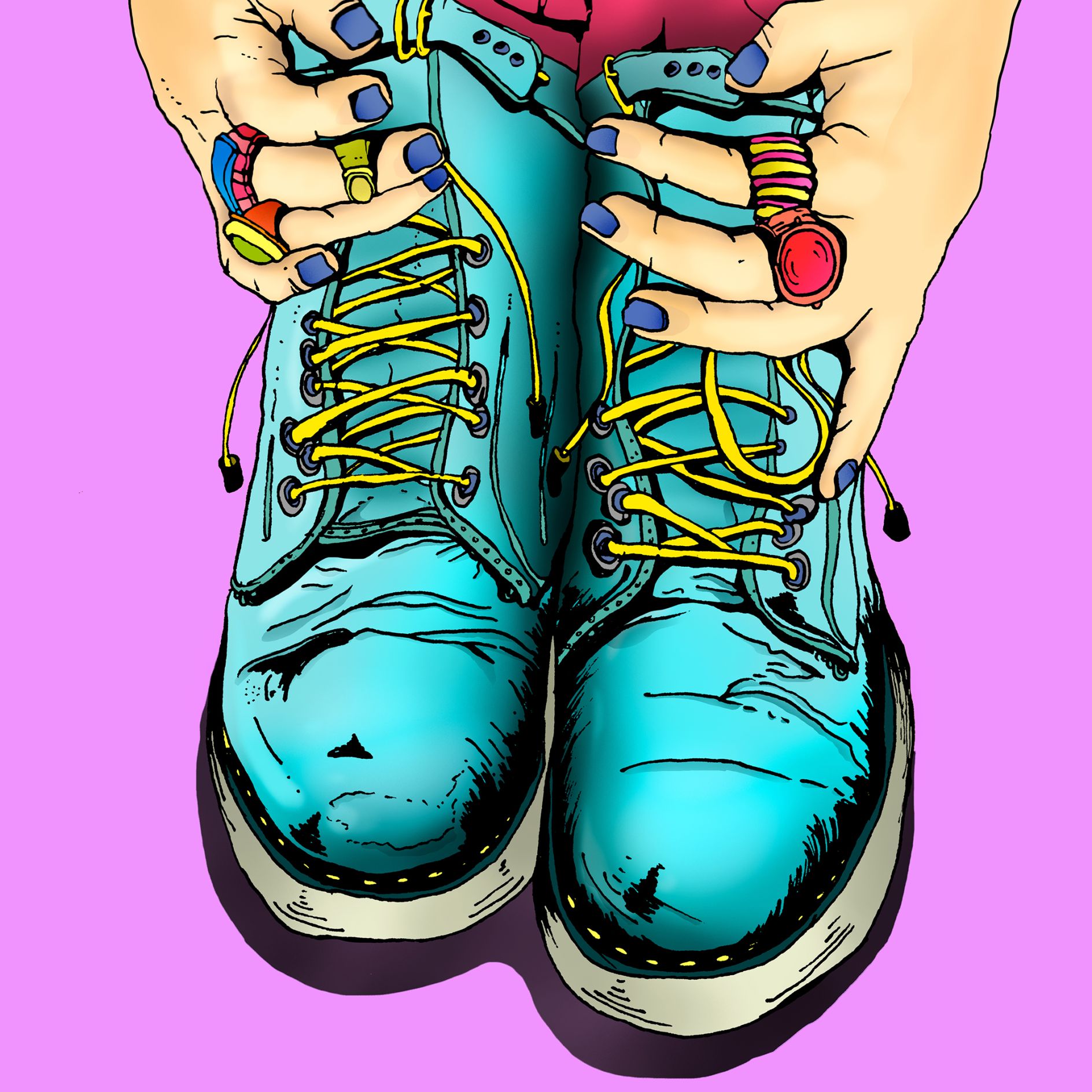 Vibrant comic book illustrations depict three kick-ass female ...